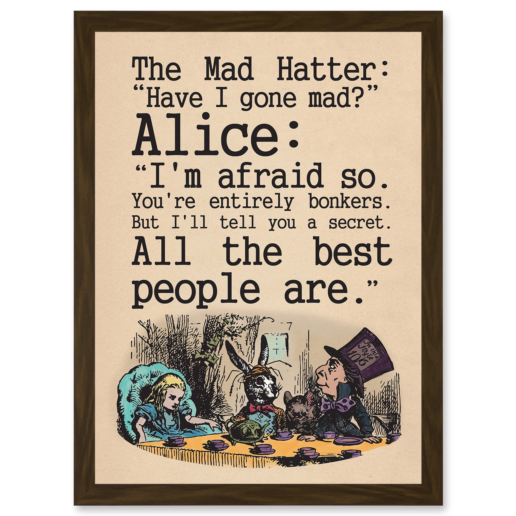 Alice In Wonderland Mad Hatter Tea Party A4 Artwork Framed Wall Art ...