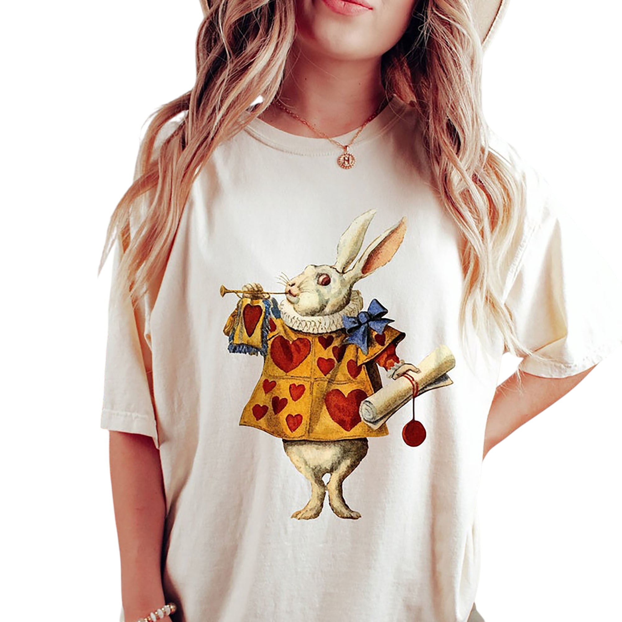 Alice In Wonderland Rabbit Retro Unisex Classic 2D T-Shirt - Vintage ...