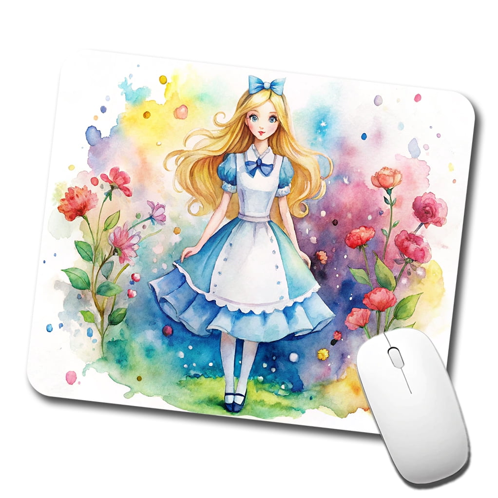 Alice In Wonderland Watercolor Mouse Pad Low Profile Gaming Mat ...