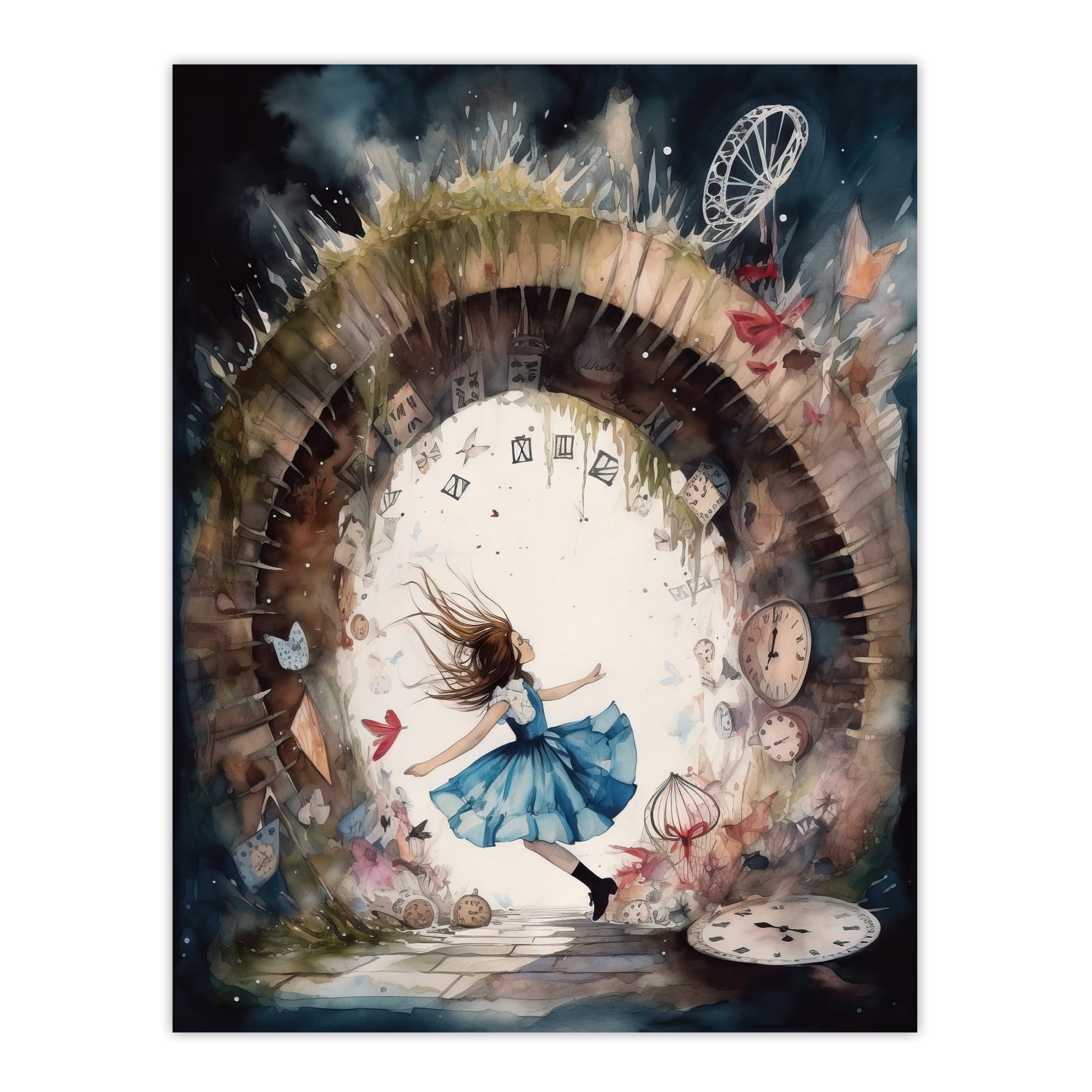 Alice In Wonderland Watercolour Rabbit Hole Whimsical Magical Adventure ...