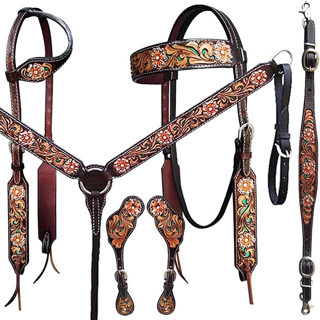 Alice International Western Tack Series – ‘Blue Diamond Fringe’ Leather ...