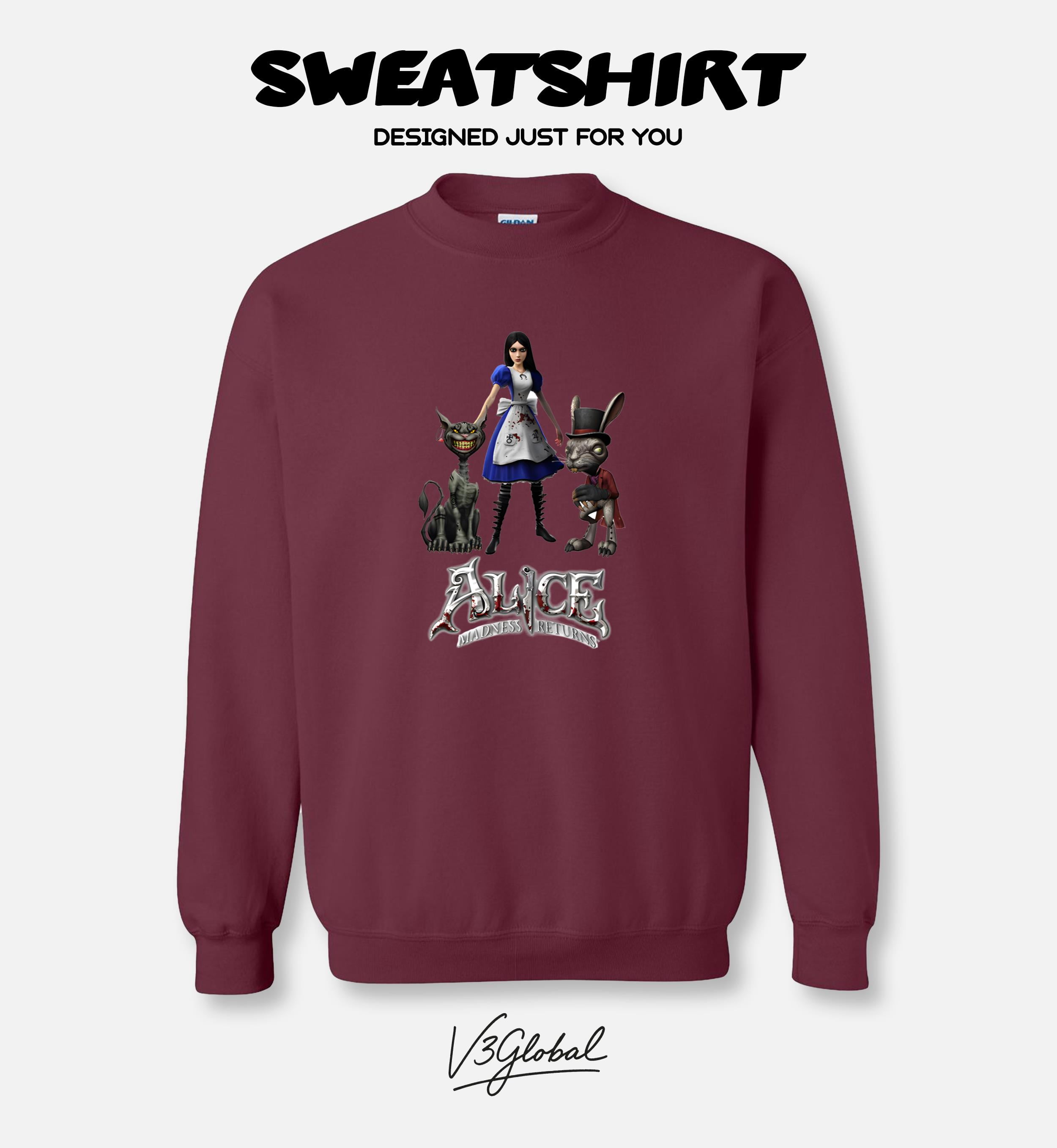 Alice Madness Liddell Cat Game American McGee's Cheshire Dark Fantasy Video VK Sweatshirt, for ...