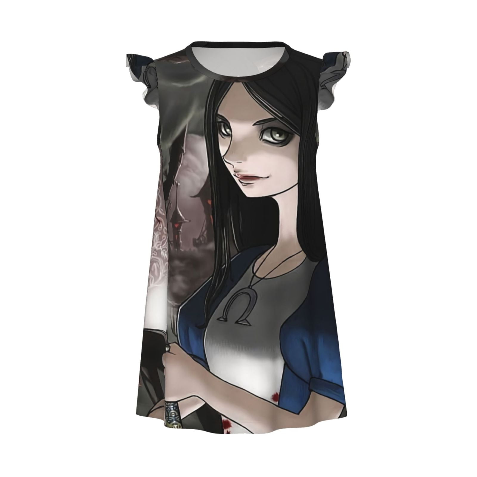 Alice Madness Returns Little Girls Nightgowns Print Flutter Sleeve ...