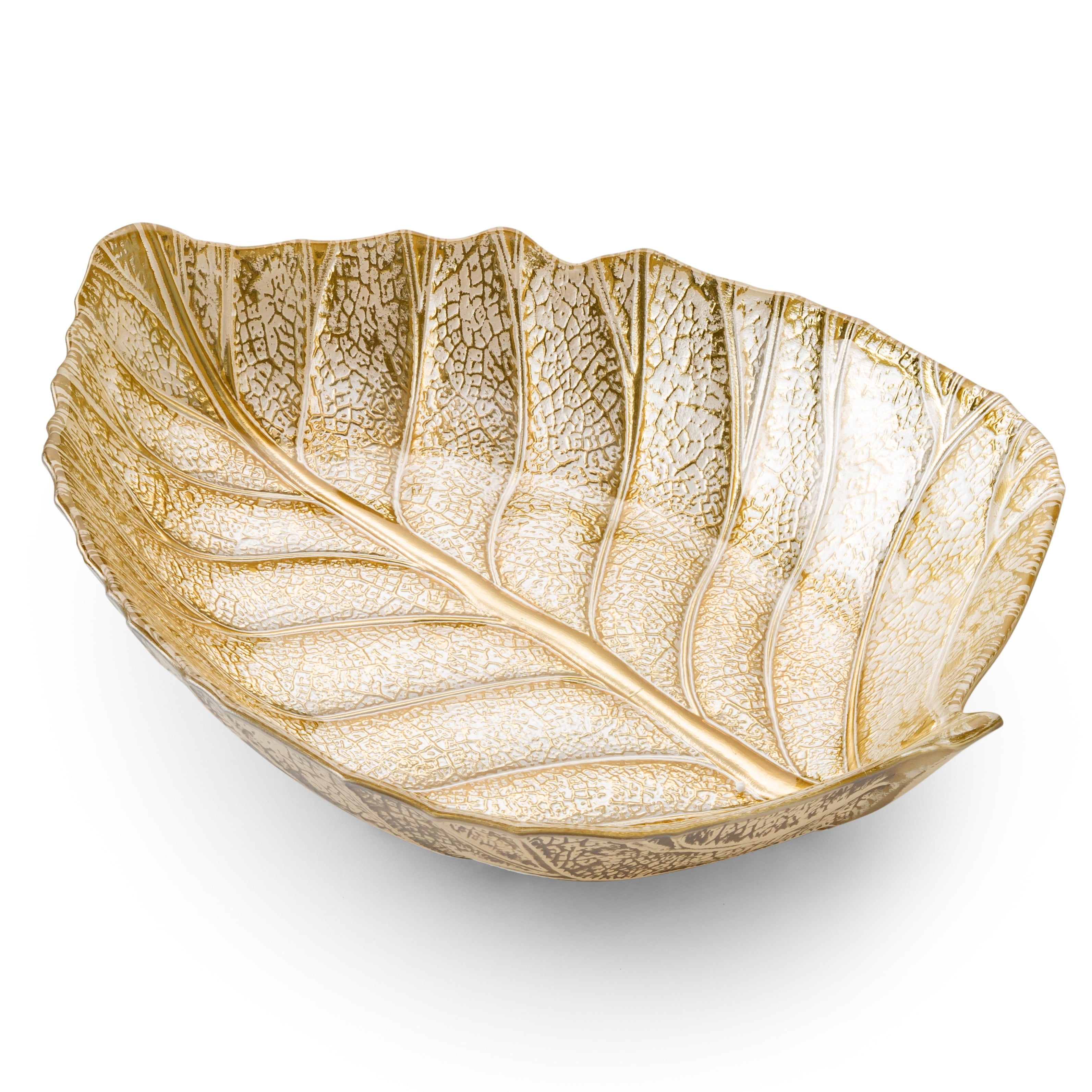 Alice Pazkus 15" Gold Leaf Shaped Dish - Walmart.com
