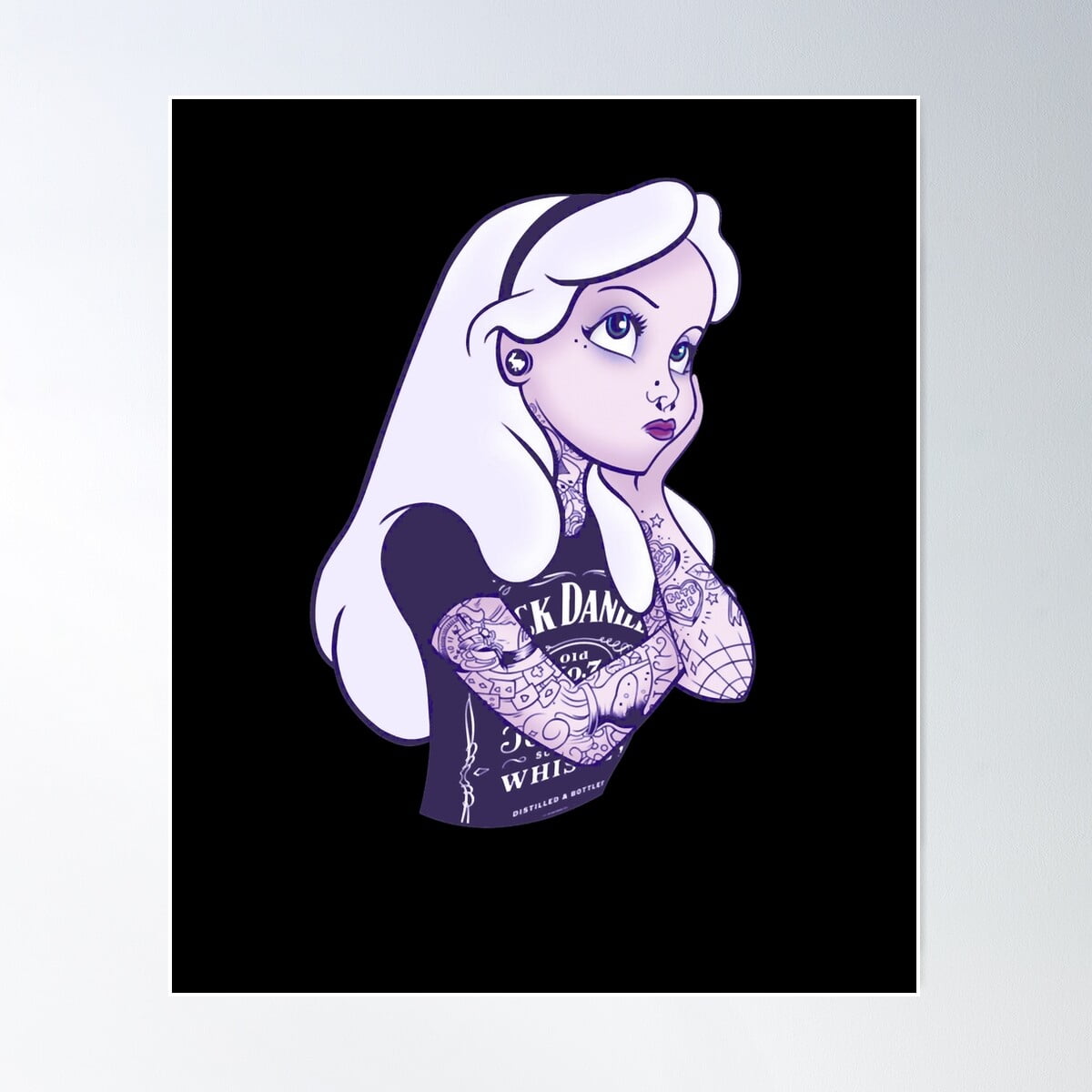 Alice Purple Punk In Wonderland Poster Wall Art, Modern Wall Decor For ...