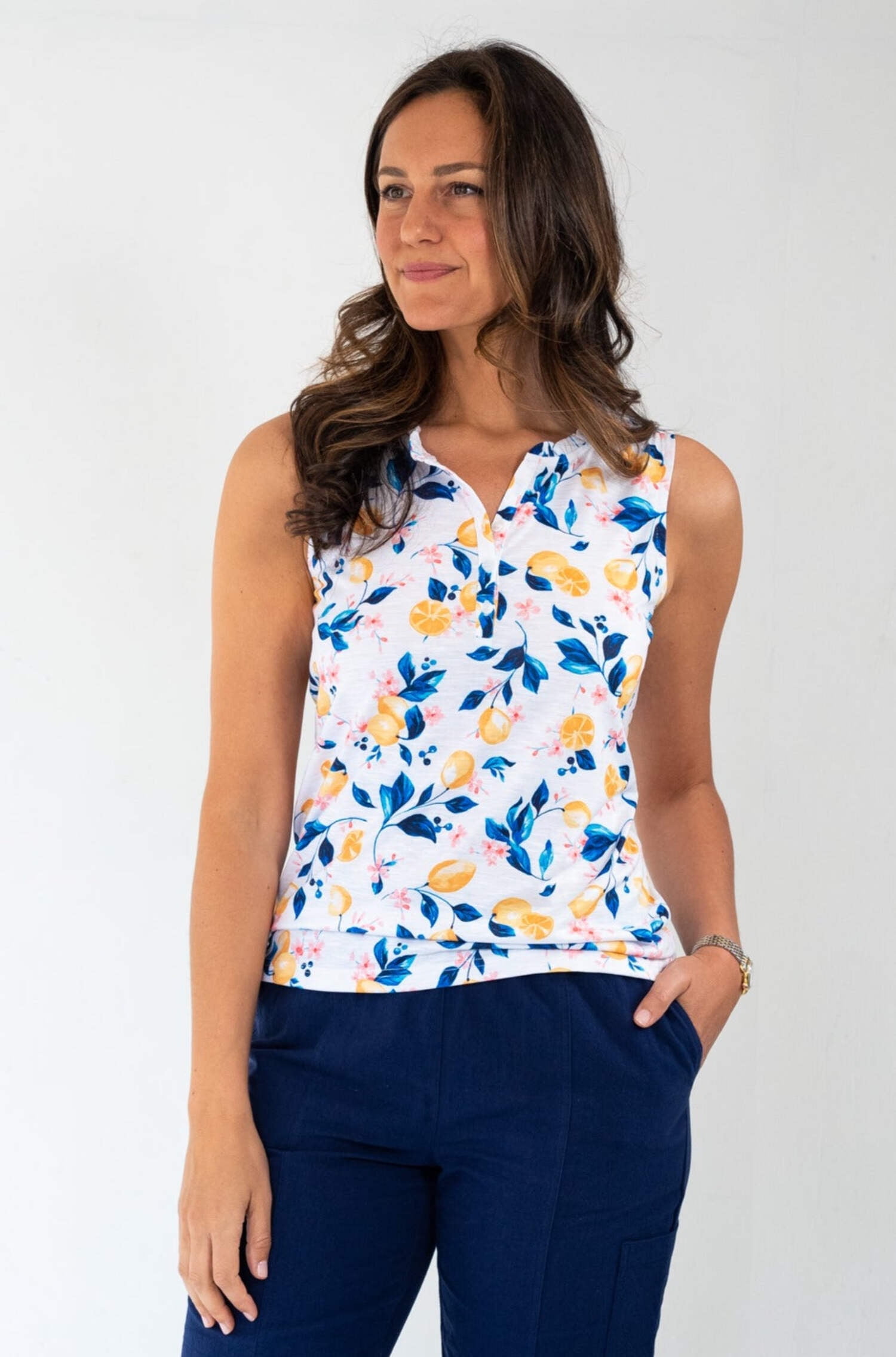 Alice Sleeveless Henley - Walmart.com