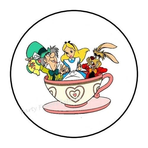 Alice Teacup Stickers Favor Phone Decal Water Bottle Stickers Car ...