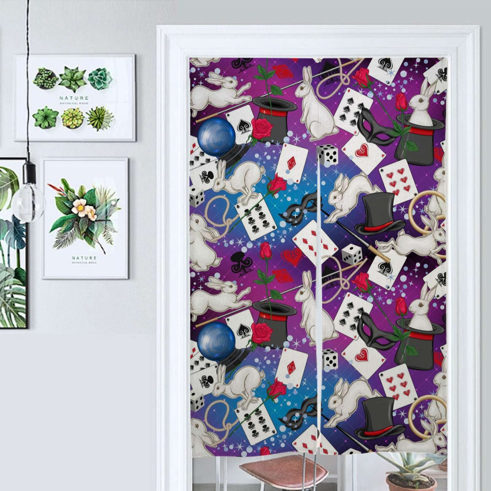 Alice Wonderland Cards Door Curtain Nordic Living Room DoorCurtain Porch Partition Curtain ...