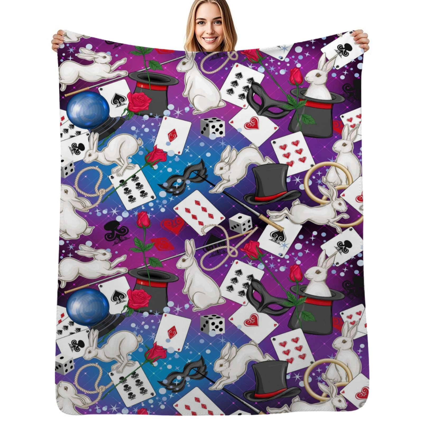 Alice Wonderland Cards Flannel Blankets Soft Throw Blanket Winter ...