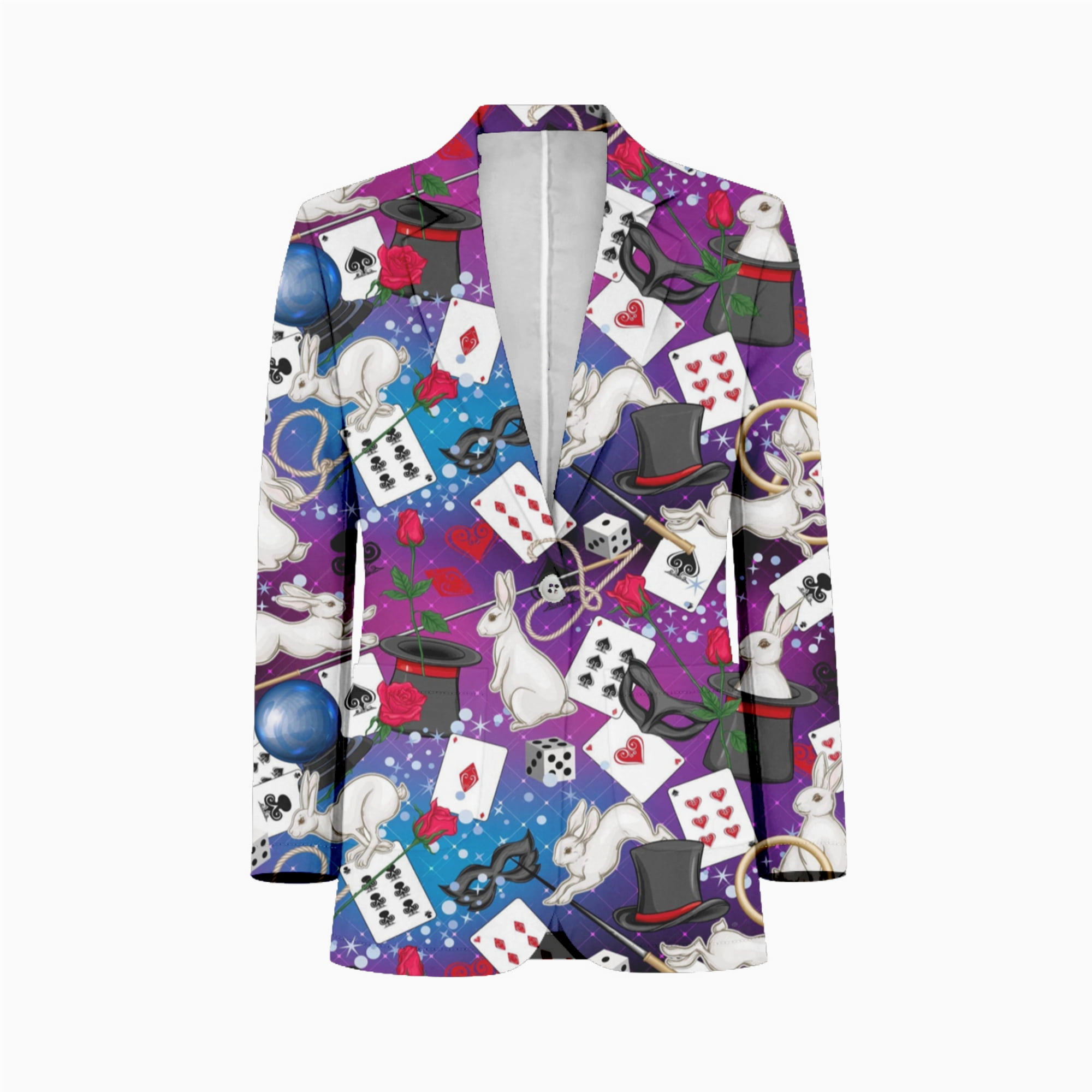 Alice Wonderland Cards Men's Suit Blazer Casual Party Wear Slim Fit ...