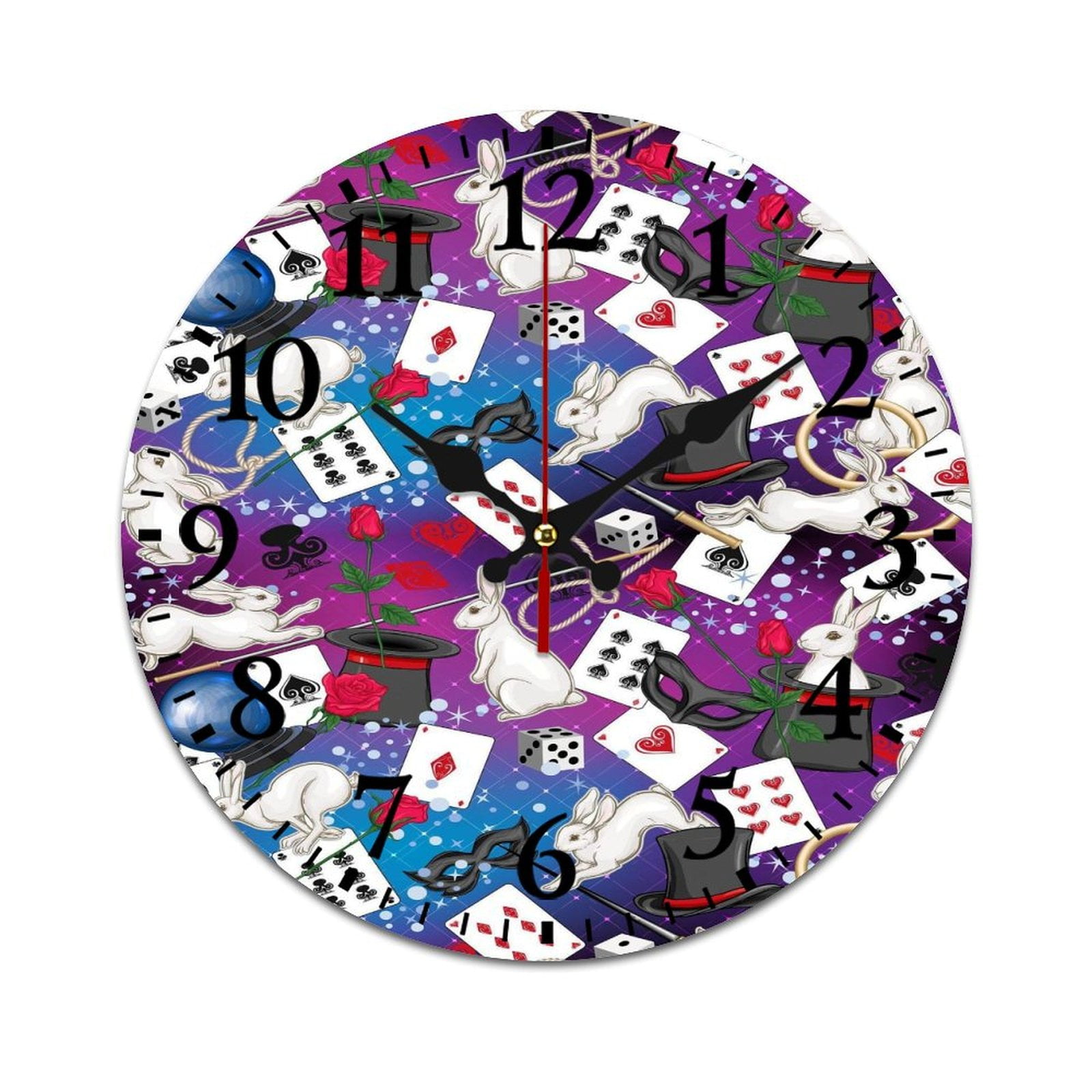 Alice Wonderland Cards Wall Clock Modern Design Clocks Wall Hanging ...