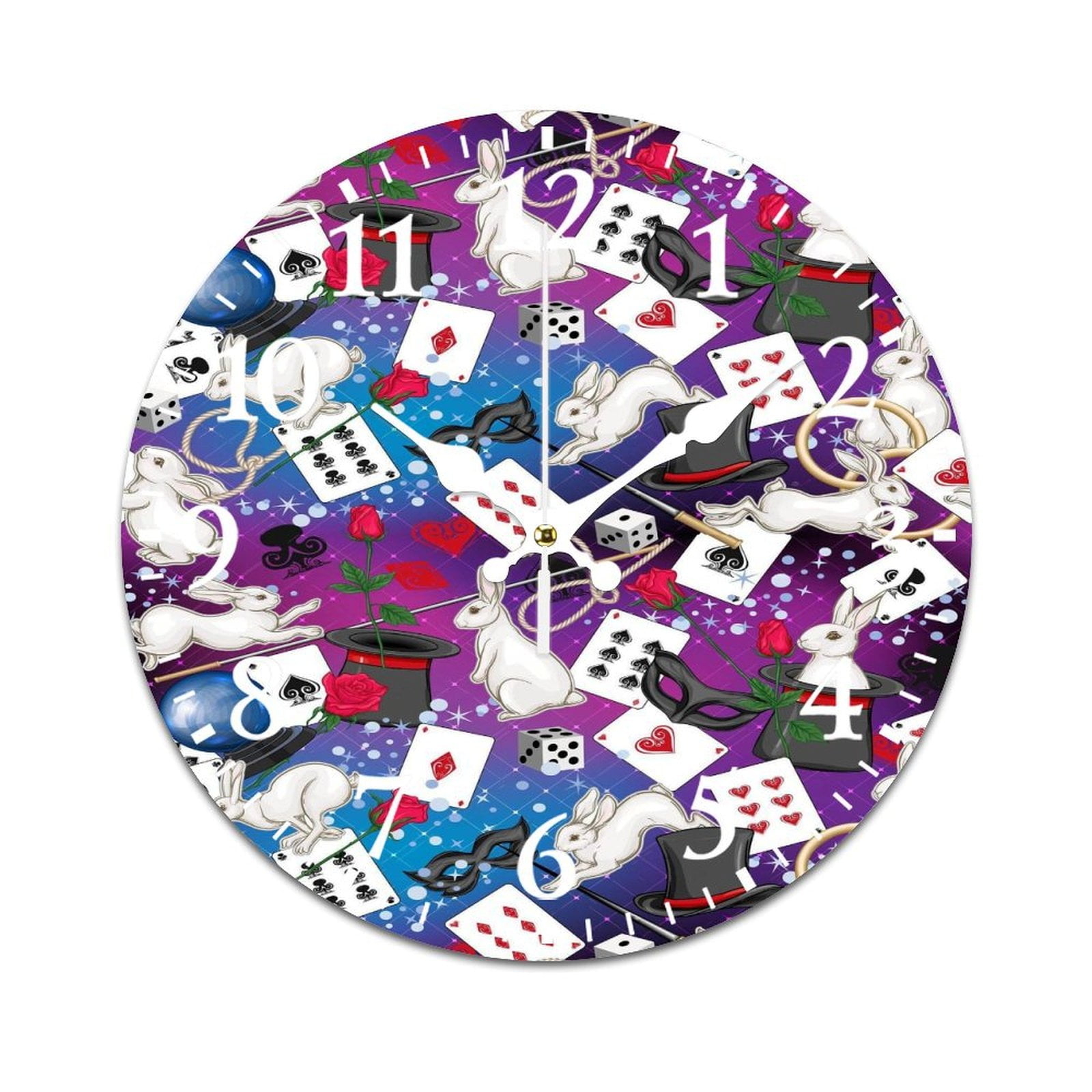 Alice Wonderland Cards Wall Clock Modern Design Clocks Wall Hanging ...