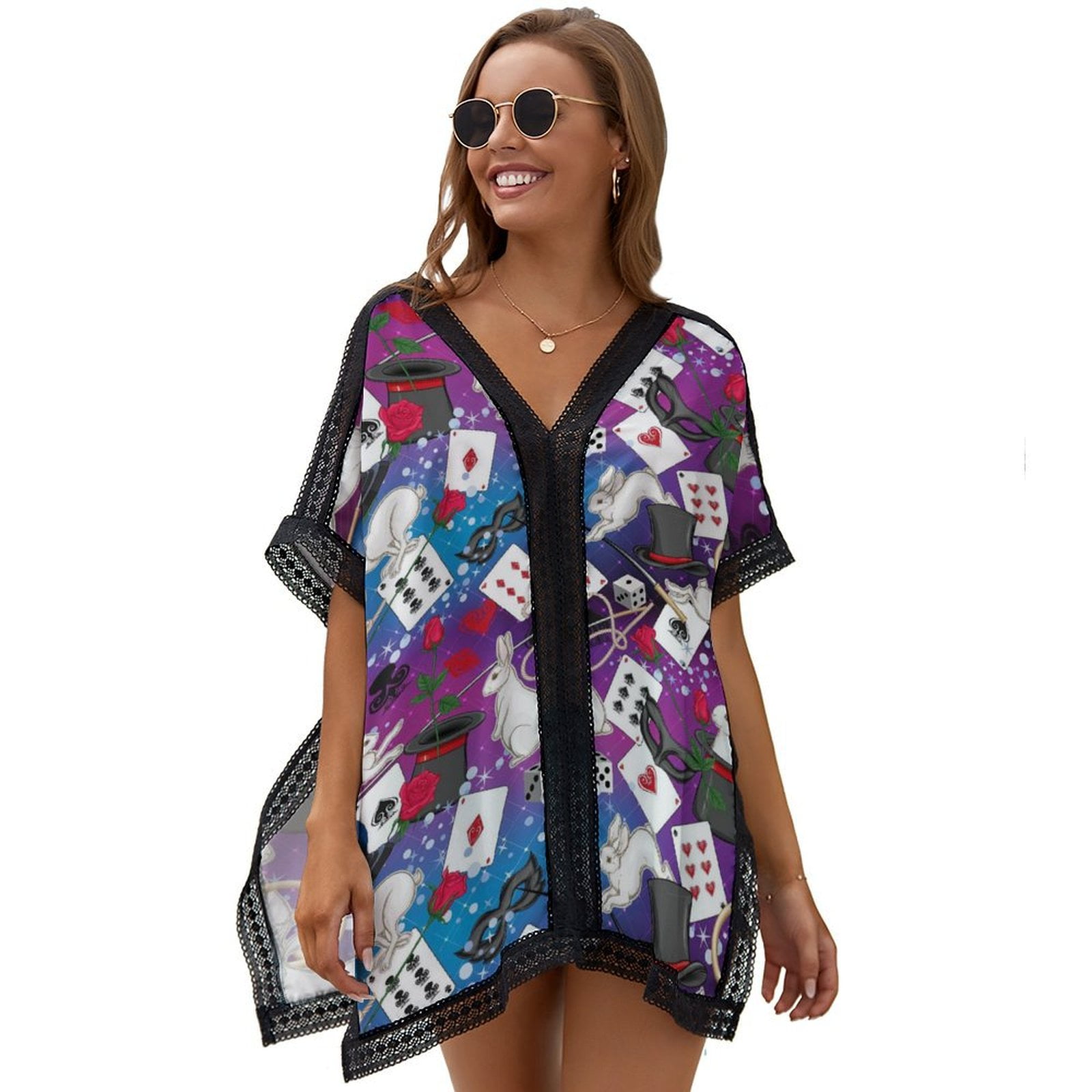 Alice Wonderland Cards Women's Swimsuit Coverup Summer Beach Cover Up ...