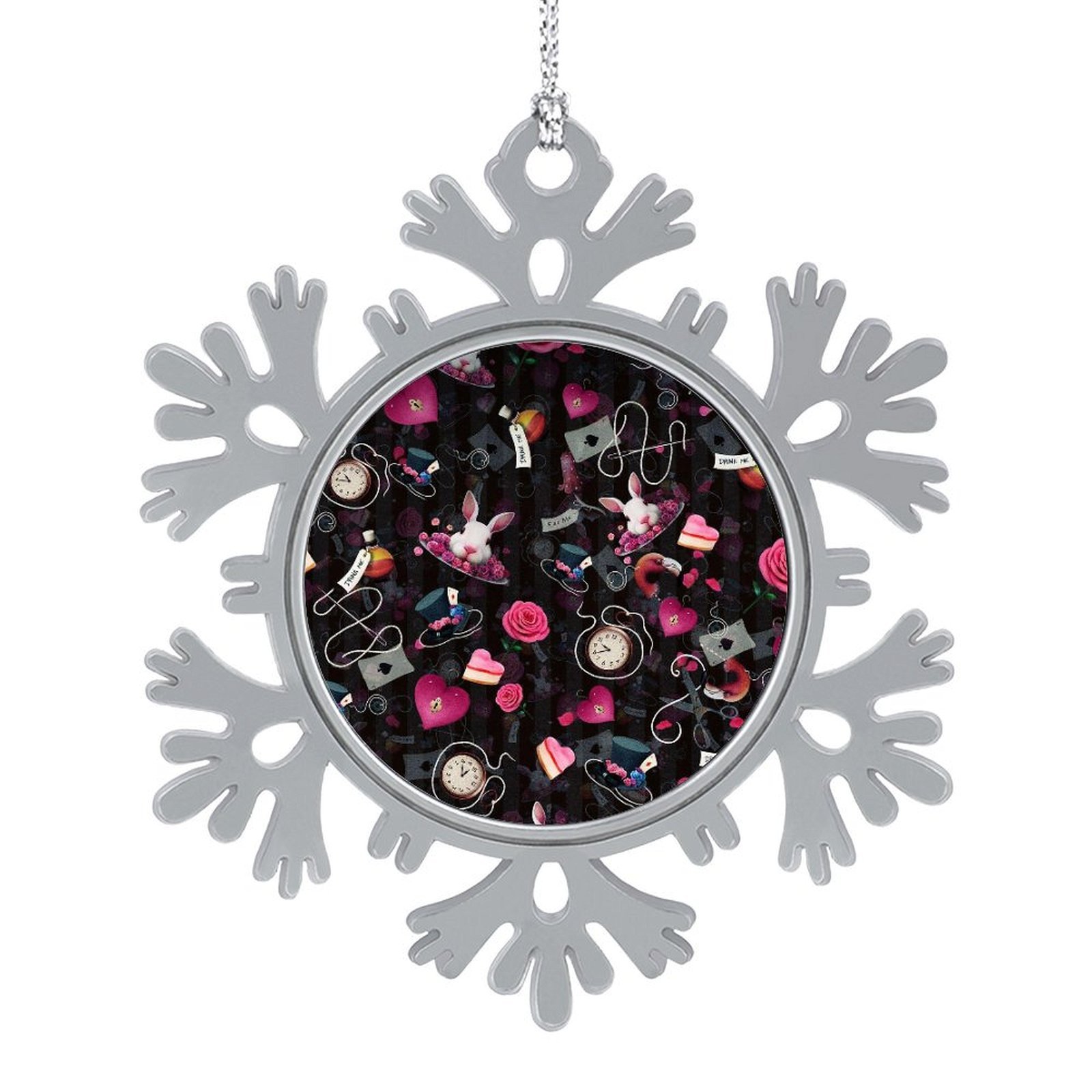 Alice in Wonderland Christmas Snowflake Ornaments, Christmas Tree ...