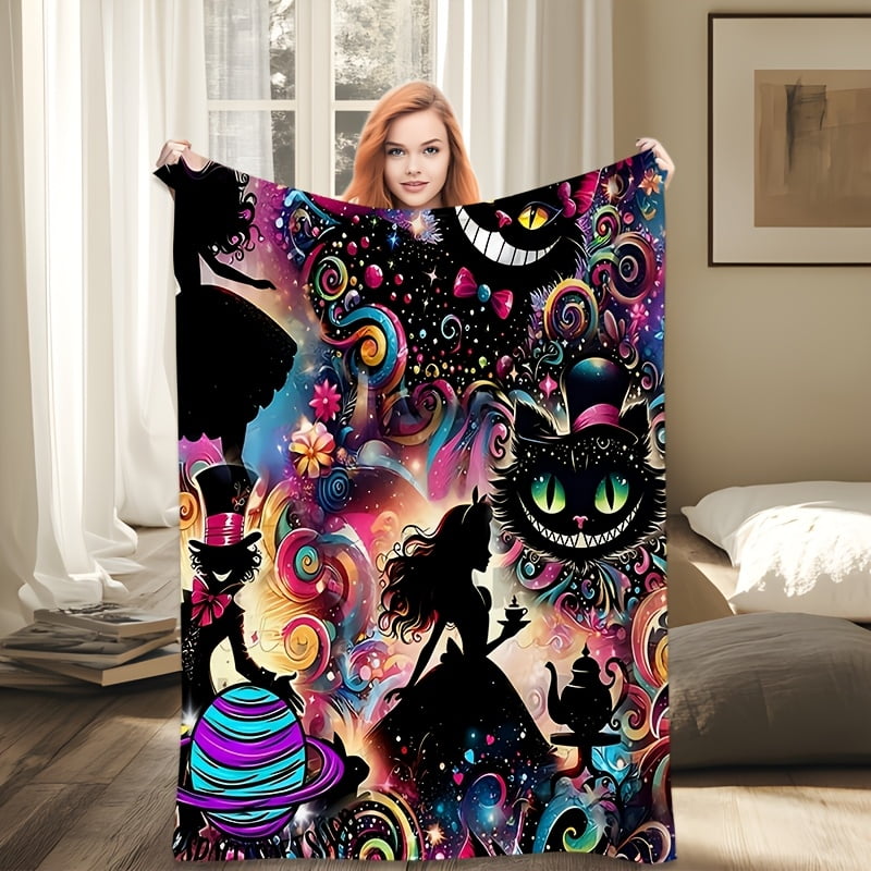 Alice in Wonderland Flannel Blanket - Cozy, Warm, All-Season Throw with Vibrant Mad Hatter ...