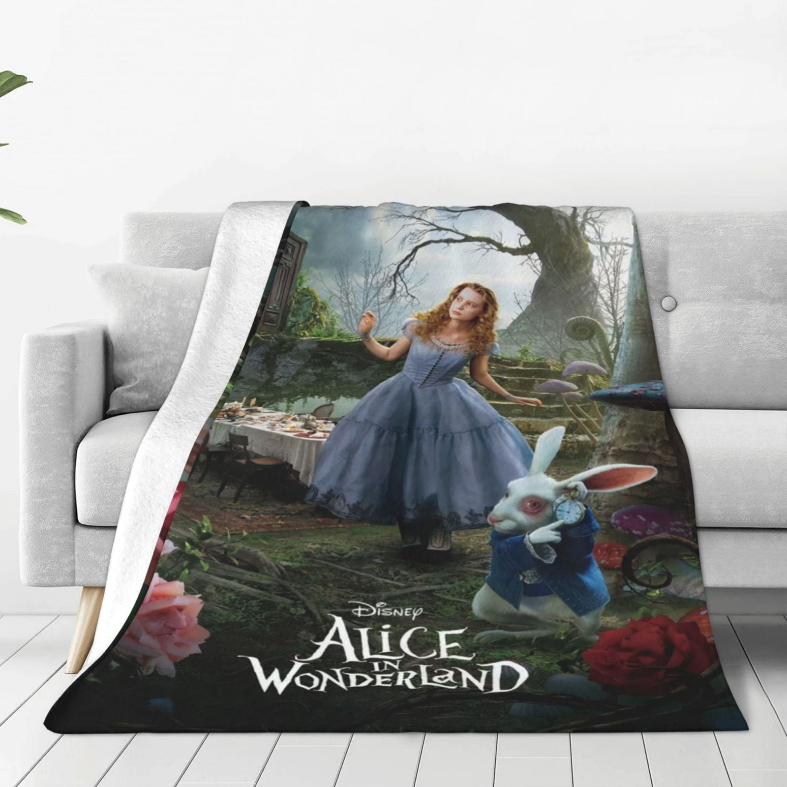 Alice In Wonderland Fleece Blanket Super Soft Cozy Throw Blanket Fuzzy ...