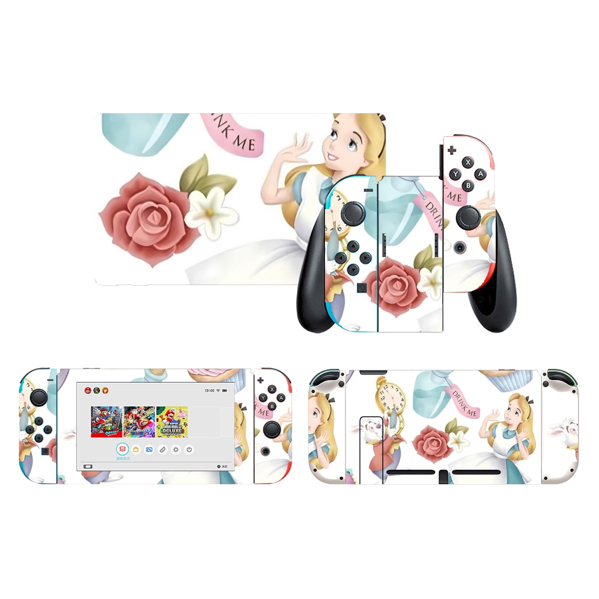 Alice in Wonderland Game Switch Skin - Anime Cartoon Game Sticker, No ...