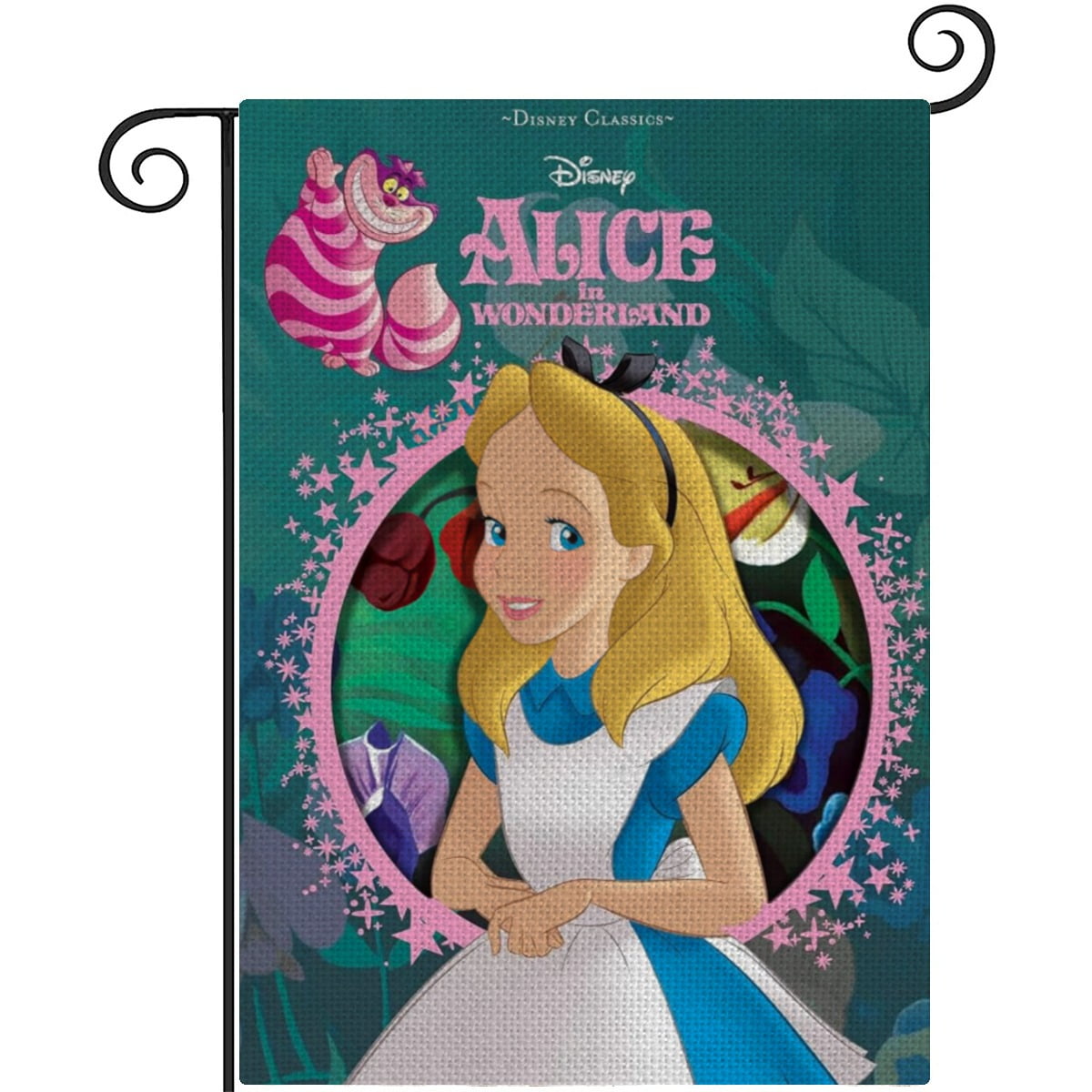 Alice in Wonderland Garden Flags Set of Double Sided 12 x 18 Inch Yard ...
