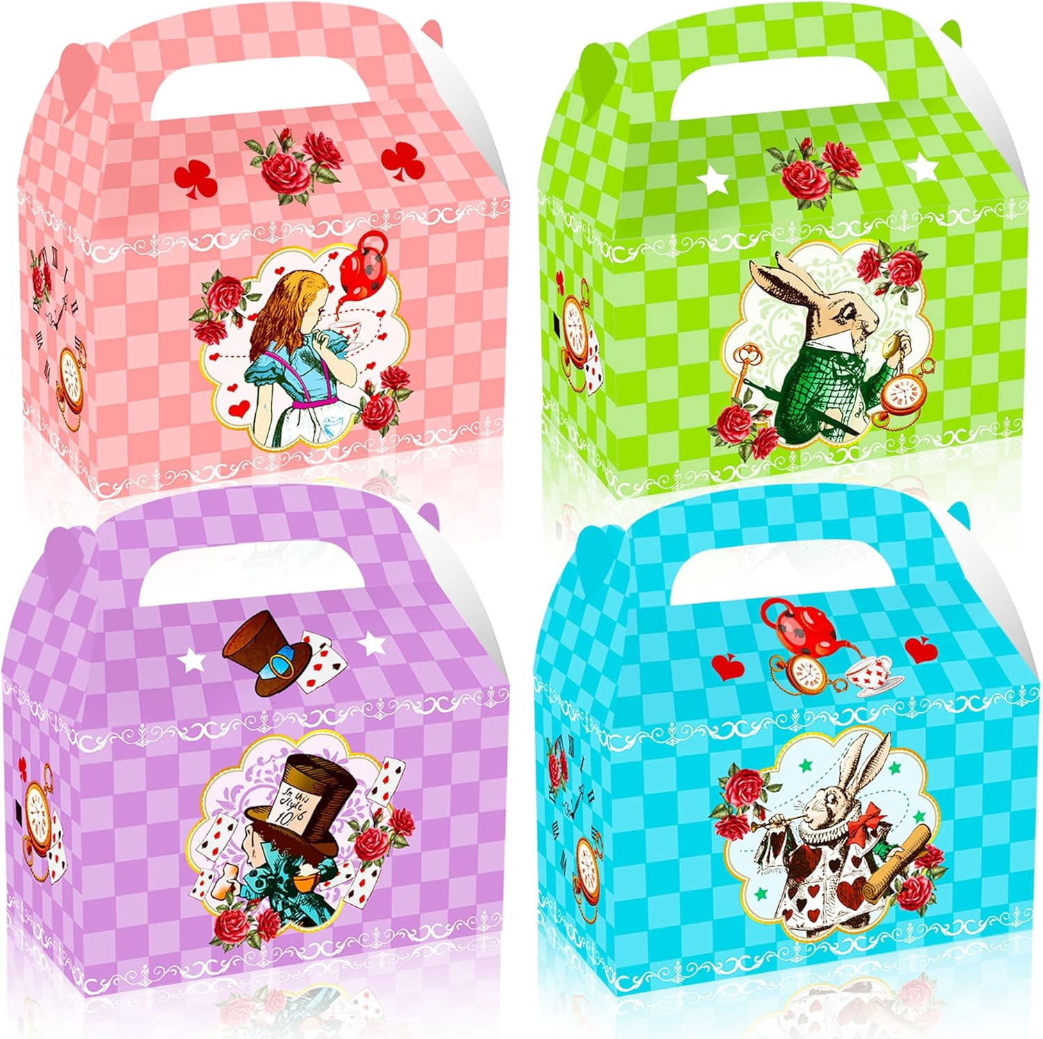 Alice Wonderland Party Box of 12 - Double-Sided Rose Garden/Mad Hatter ...
