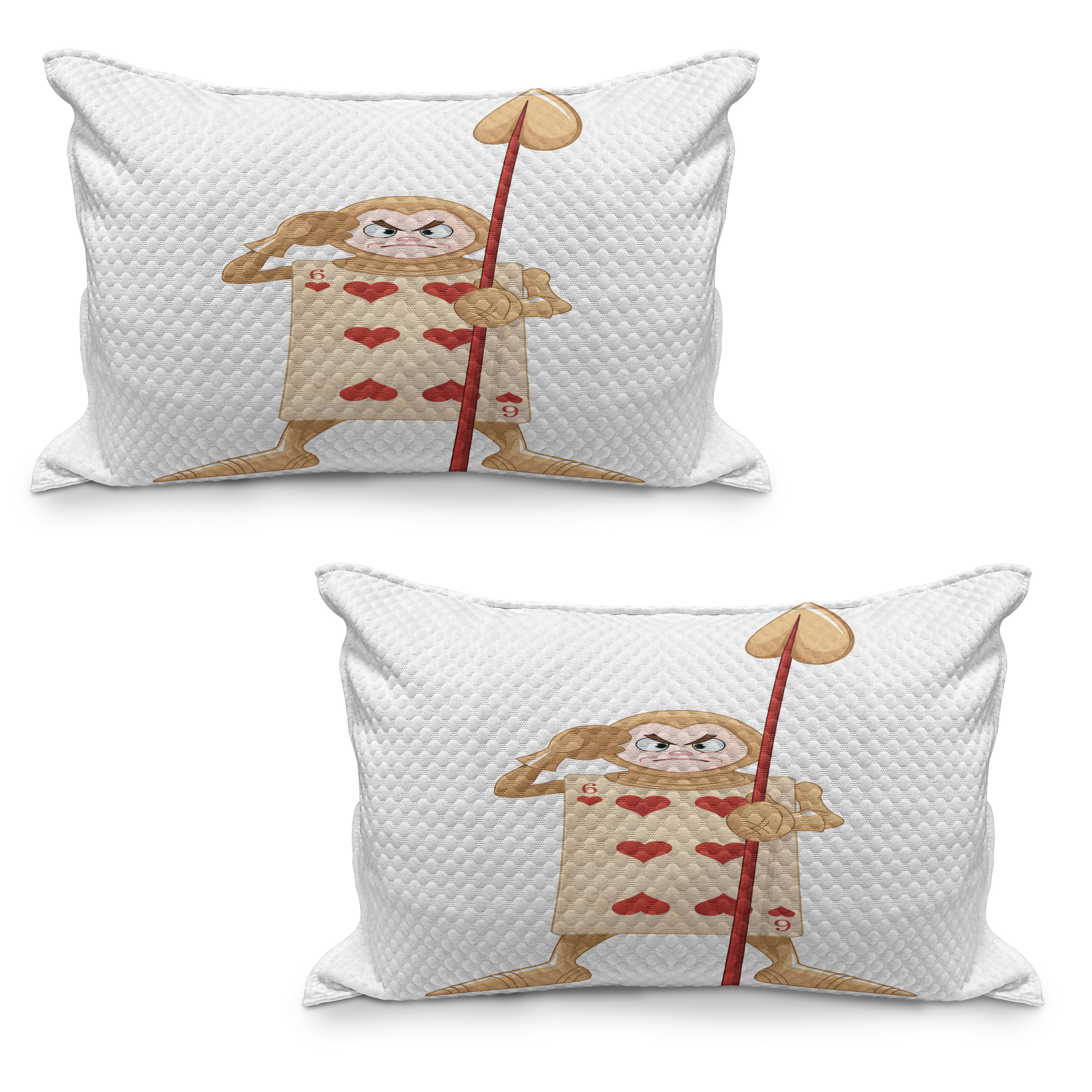 Alice in Wonderland Quilted Pillowcover Set of 2, Playing Card ...