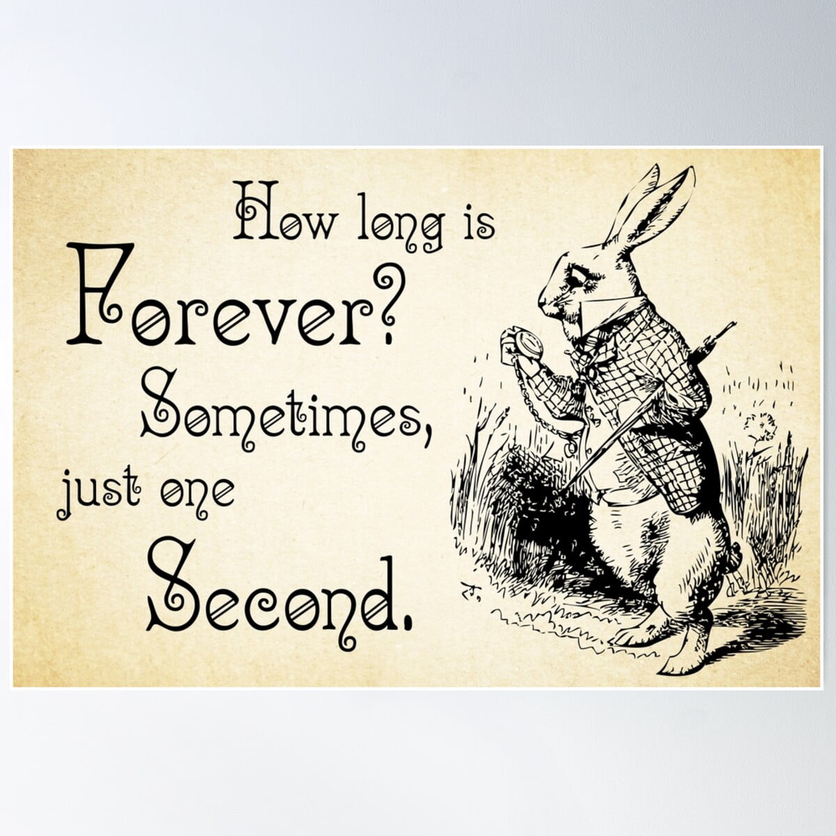 Alice In Wonderland Quote - How Long Is Forever - White Rabbit Quote ...