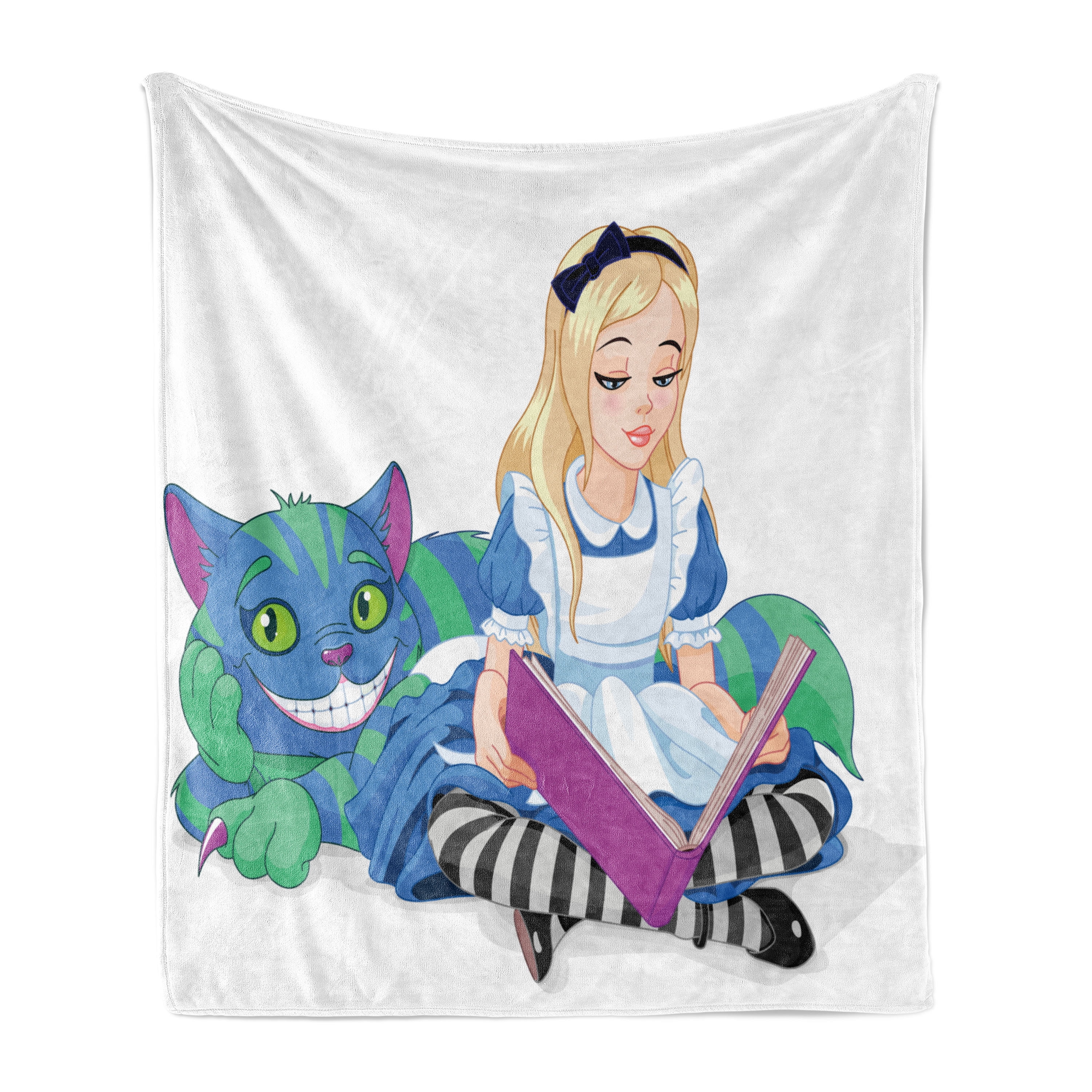 Alice in Wonderland Soft Flannel Fleece Throw Blanket, Alice Reading ...