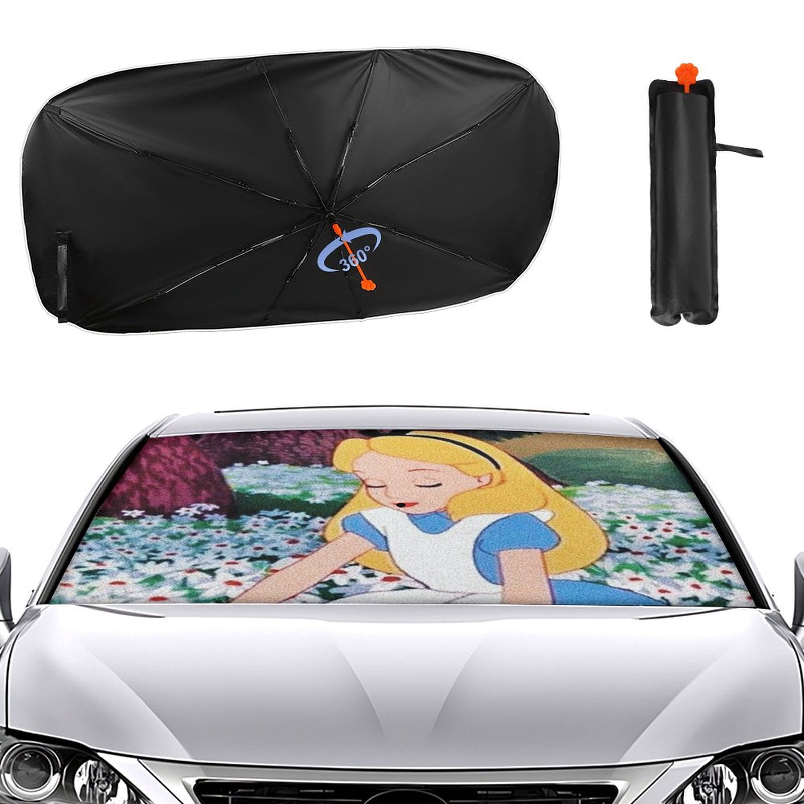 Alice in Wonderland Windshield Sun Shade Umbrella - Foldable Car Window ...