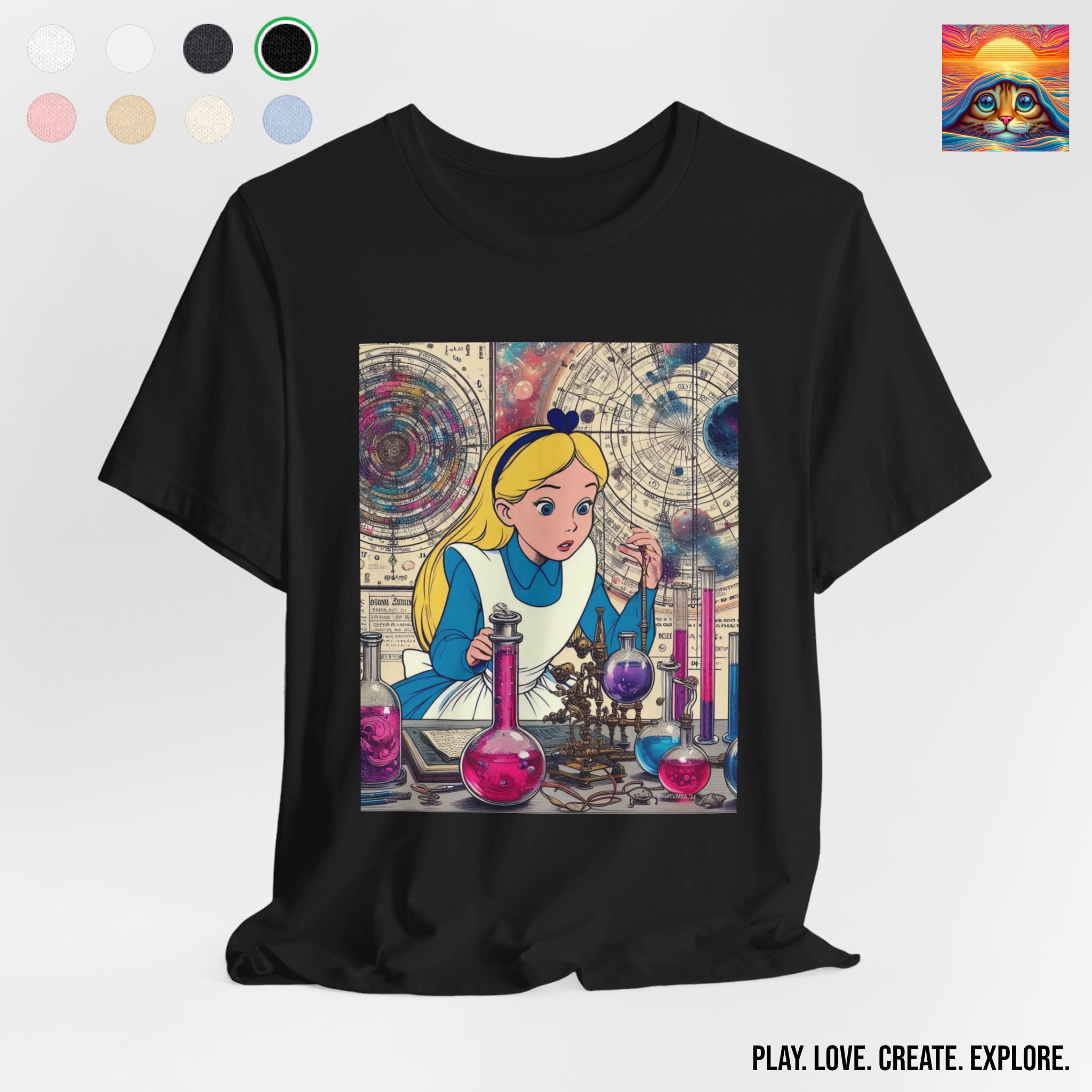 Alice and Alchemy Psychedelic Trippy Wonderland T-Shirt - Premium Soft ...