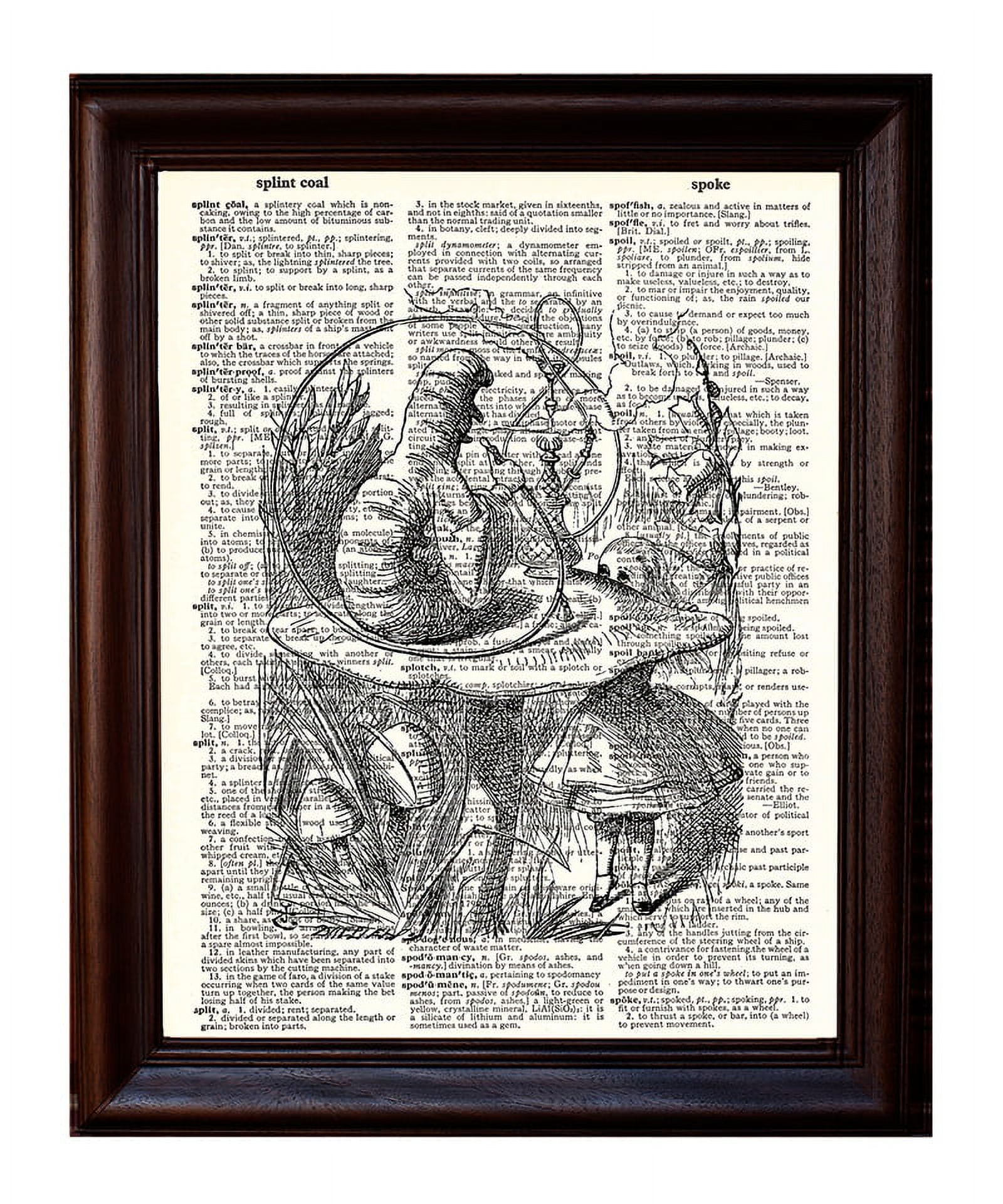 Alice and the Caterpillar - Dictionary Art Print Printed On Authentic ...