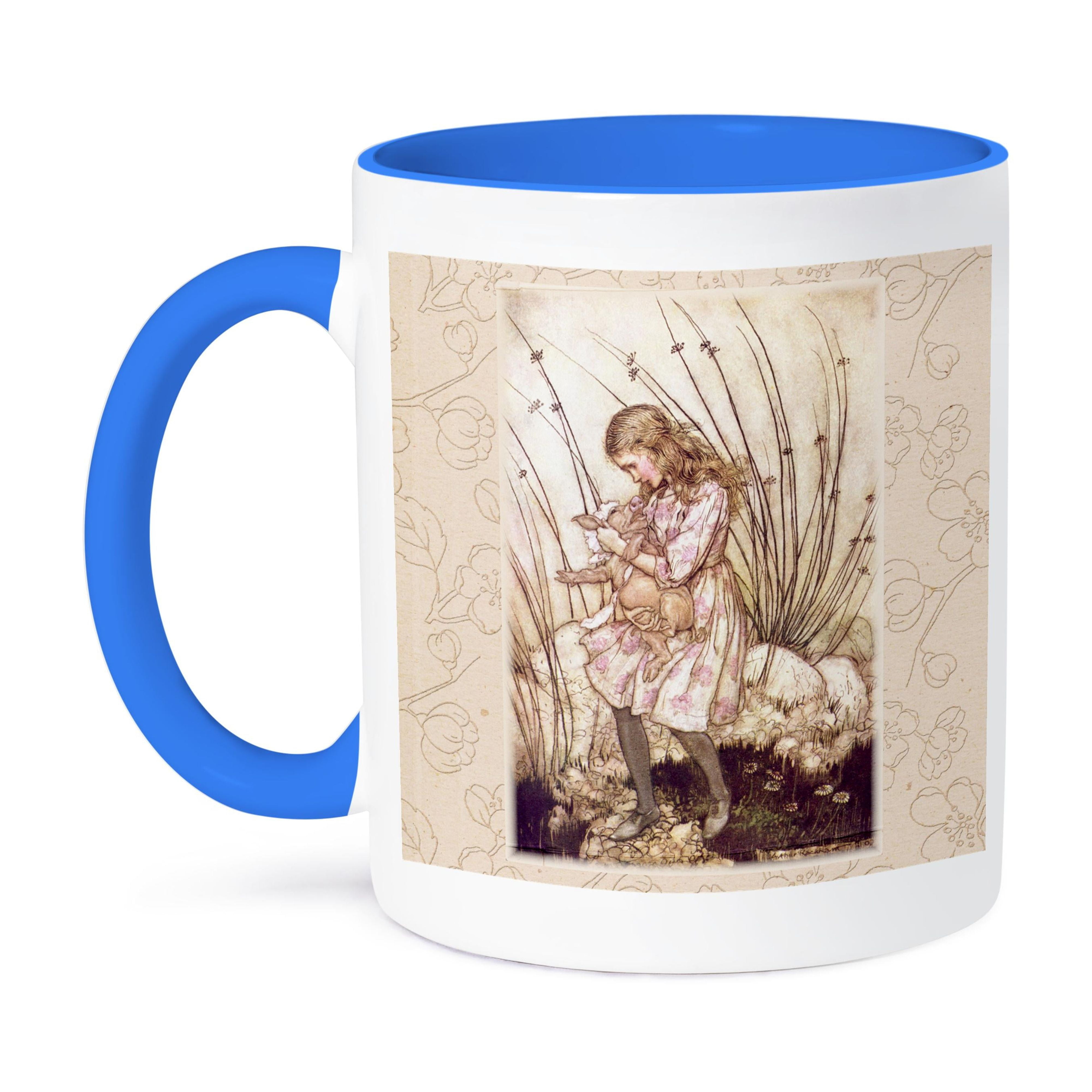 3dRose, Alice holds pig Alice in Wonderland vintage, 11oz Two-Tone Blue Mug - Walmart.com
