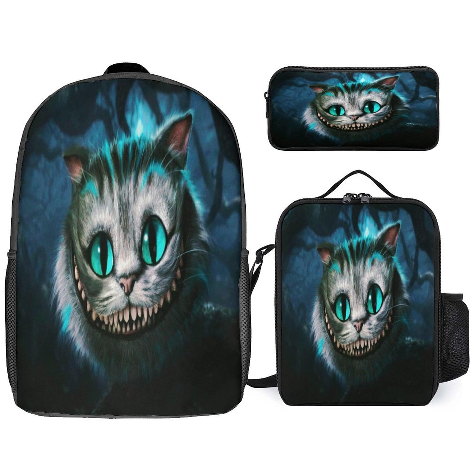 Alice in Wonden-Lan Backpacks 3 Piece Set Adults Bookbag with Lunch Box ...