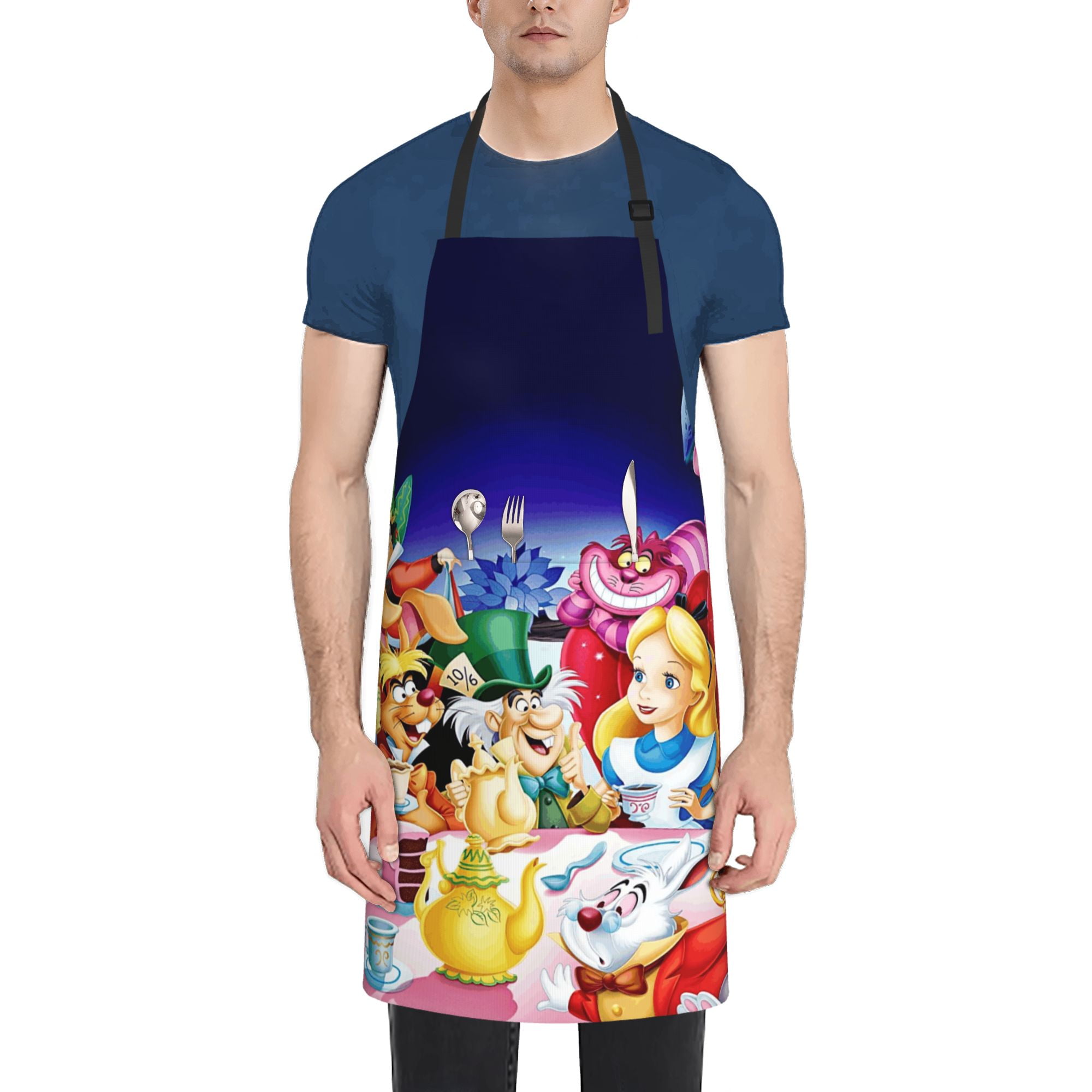 Alice in Wonderland Adjustable Bib Apron, Waterdrop Resistant Aprons ...
