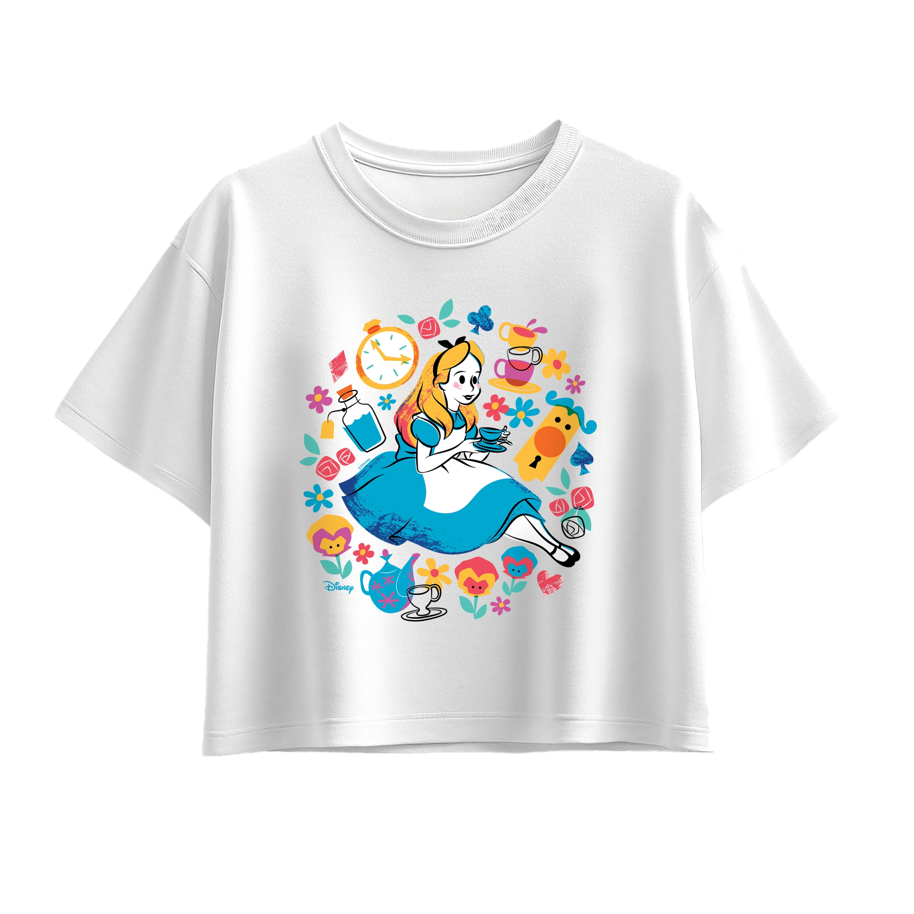 Alice in Wonderland - Alice Pastel Icons - Youth Girls Boxy T-Shirt ...