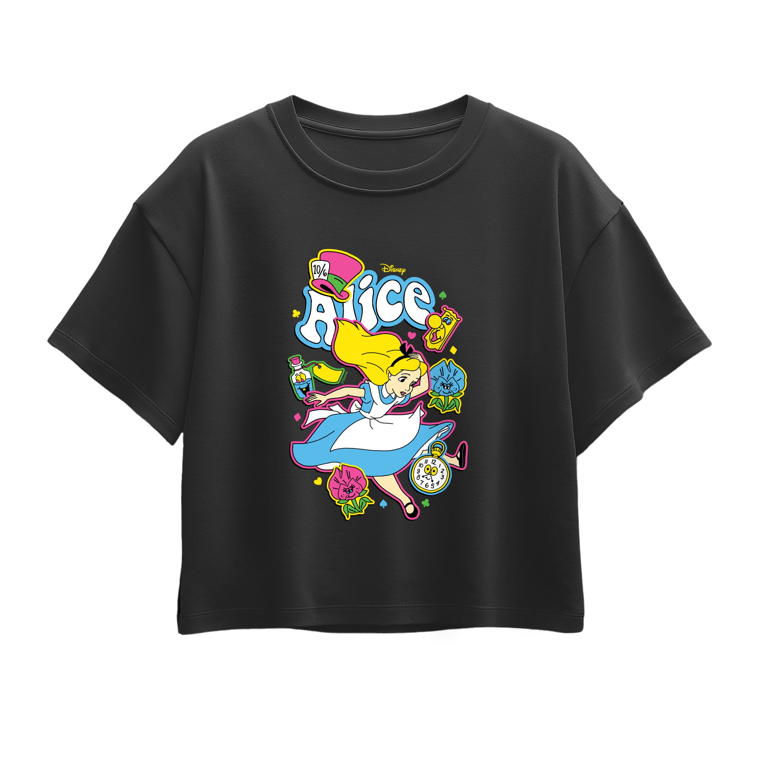 Alice in Wonderland - Alice Stickers - Youth Girls Boxy T-Shirt ...