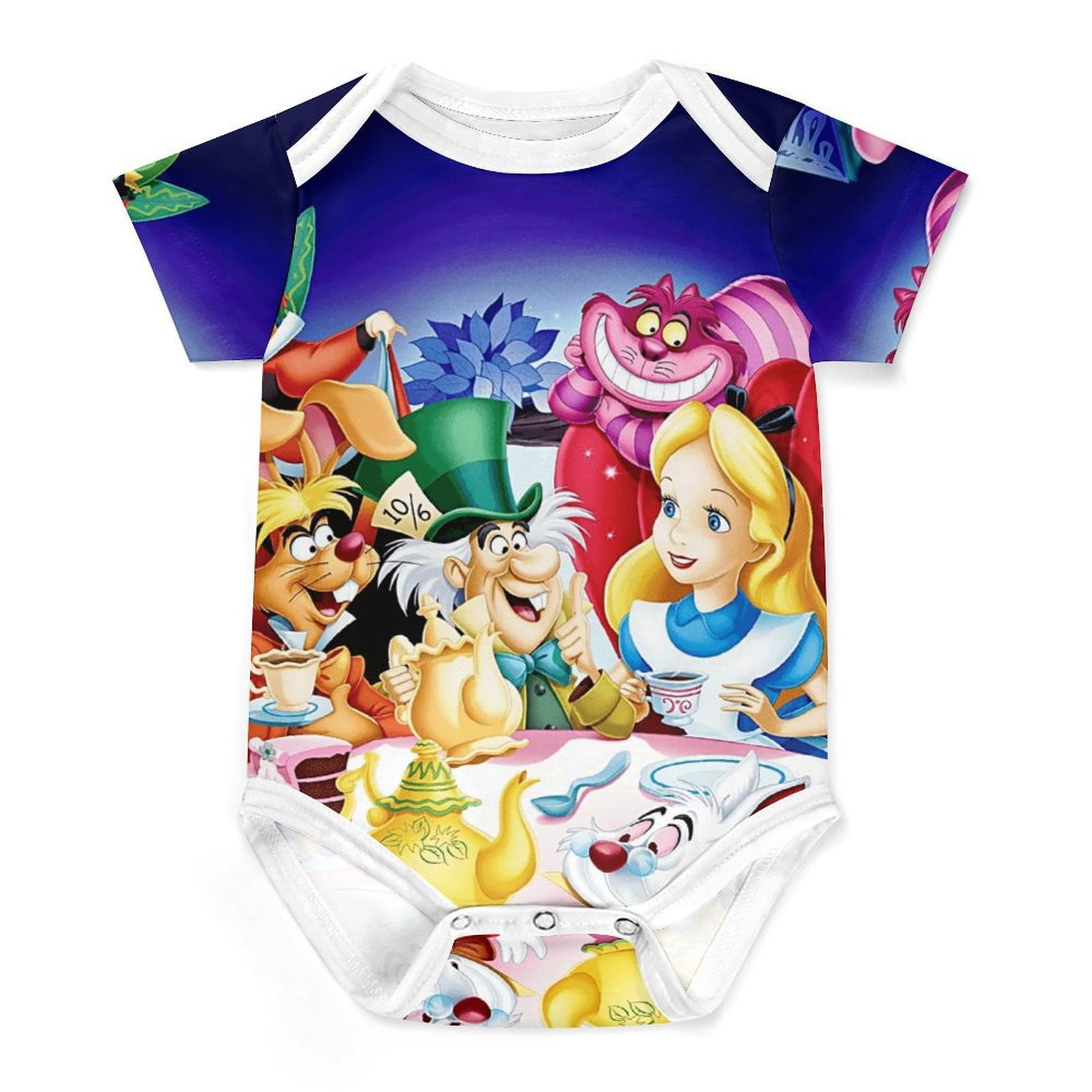 Alice in Wonderland Baby Boy Girl Short Sleeve Romper Clothes Bodysuit ...