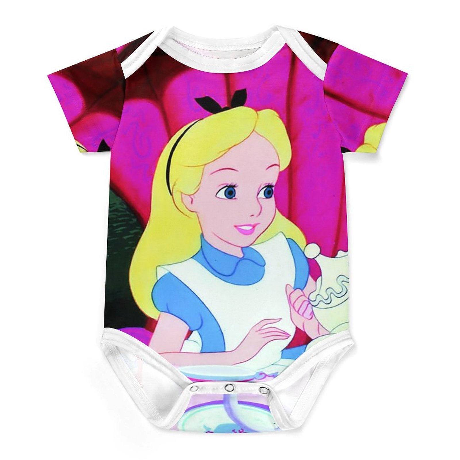 Alice in Wonderland Baby Boy Girl Short Sleeve Romper Clothes Bodysuit ...