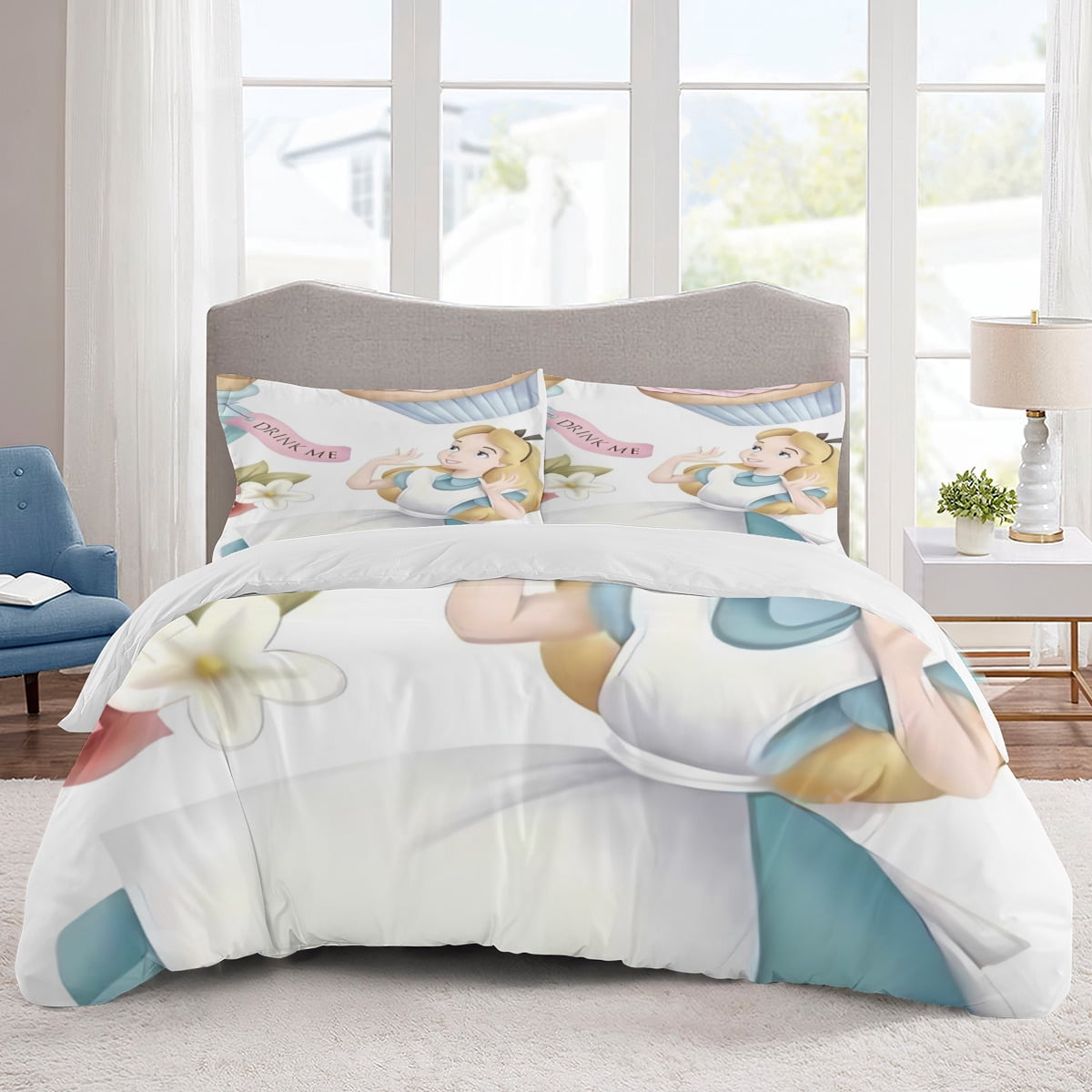Alice in Wonderland Bedding Sets Cartoon Duvet Cover Lightweight 3 ...