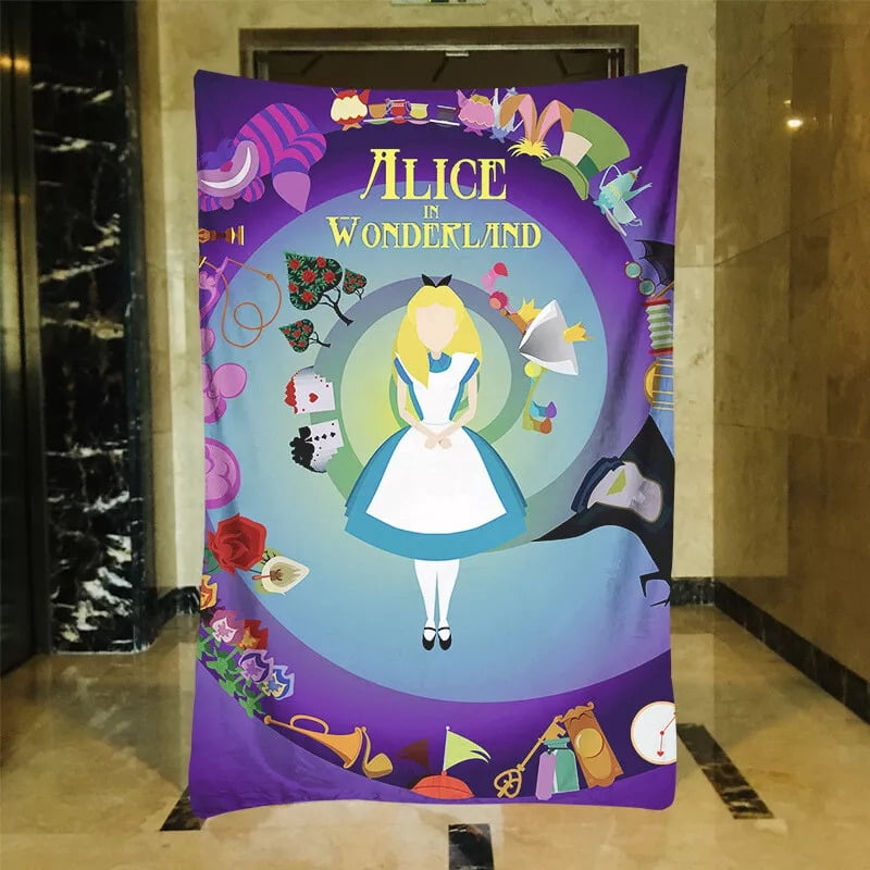 Alice in Wonderland Blanket Soft & Cozy Flannel Blanket Home Decor Four ...