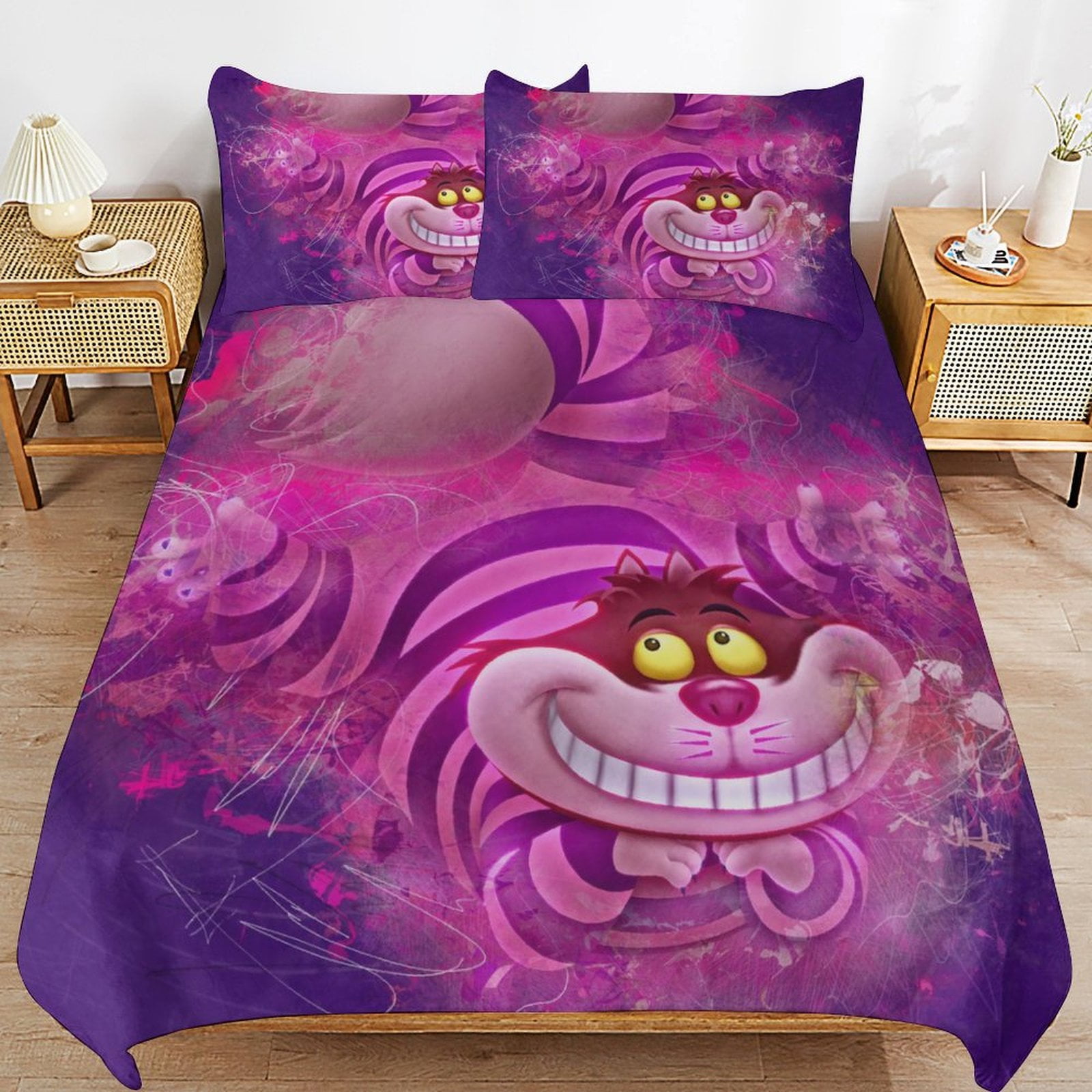 Alice in Wonderland Cheshire Cat 3-piece Bedding Set King Size,Kids ...