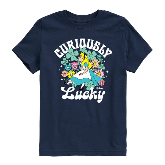 Alice in Wonderland - Curiously Lucky - Youth Boys Short Sleeve Graphic ...