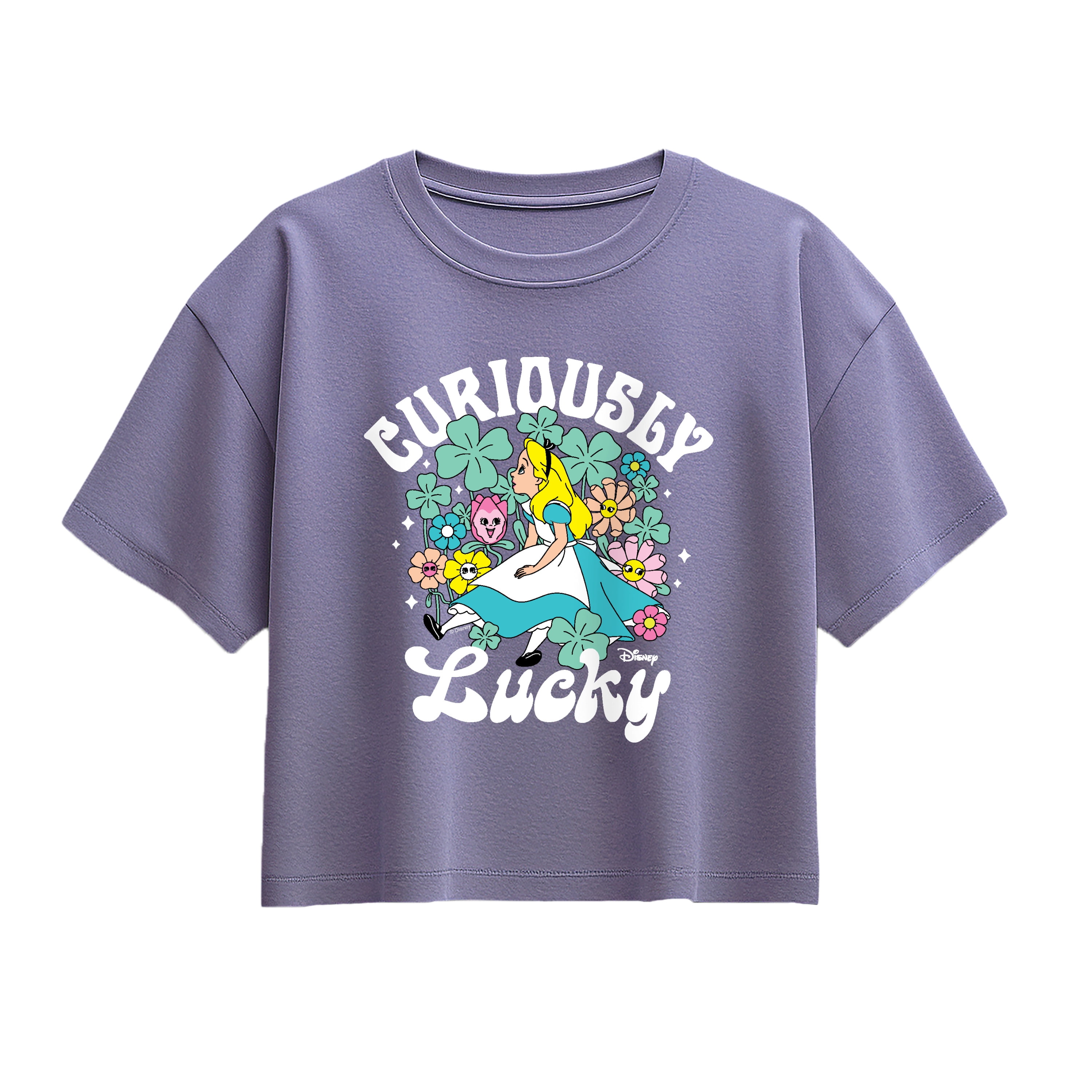Alice in Wonderland - Curiously Lucky - Youth Girls Boxy T-Shirt ...