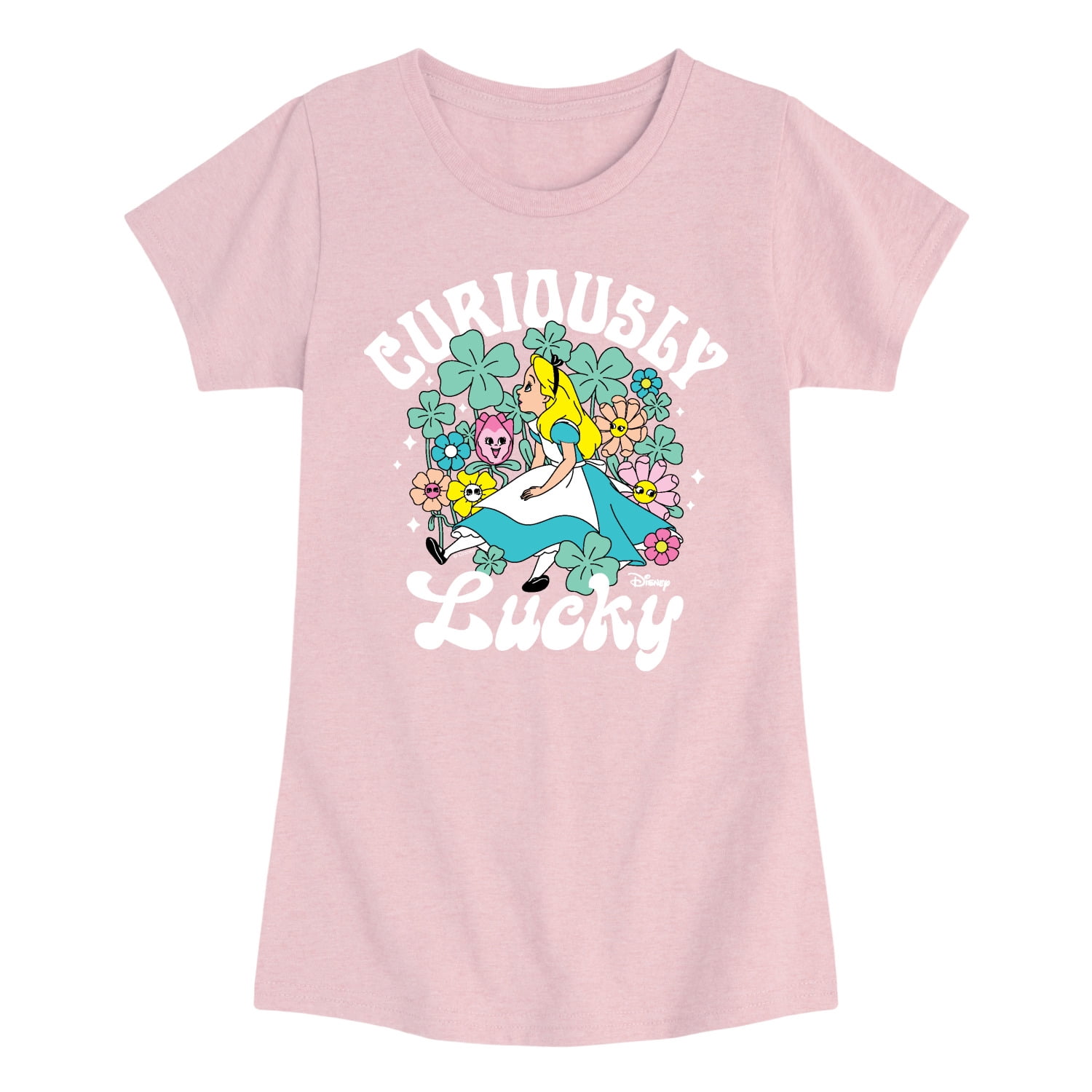 Alice in Wonderland - Curiously Lucky - Youth Girls Fitted Short Sleeve ...