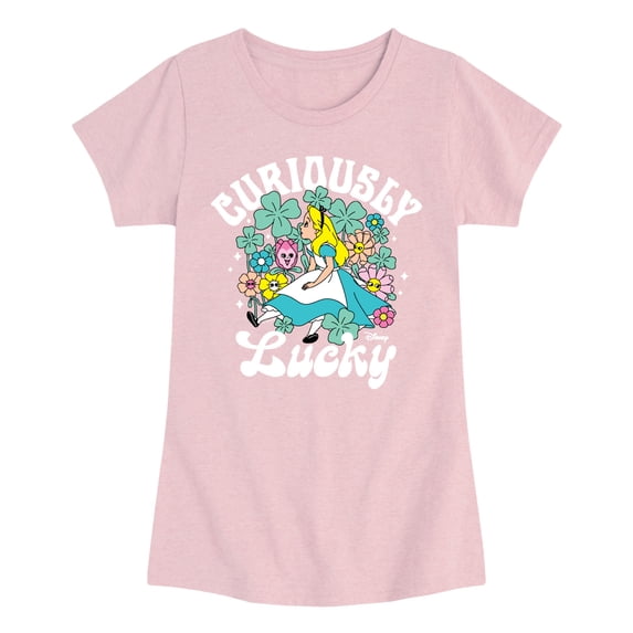 Alice in Wonderland - Curiously Lucky - Youth Girls Fitted Short Sleeve ...