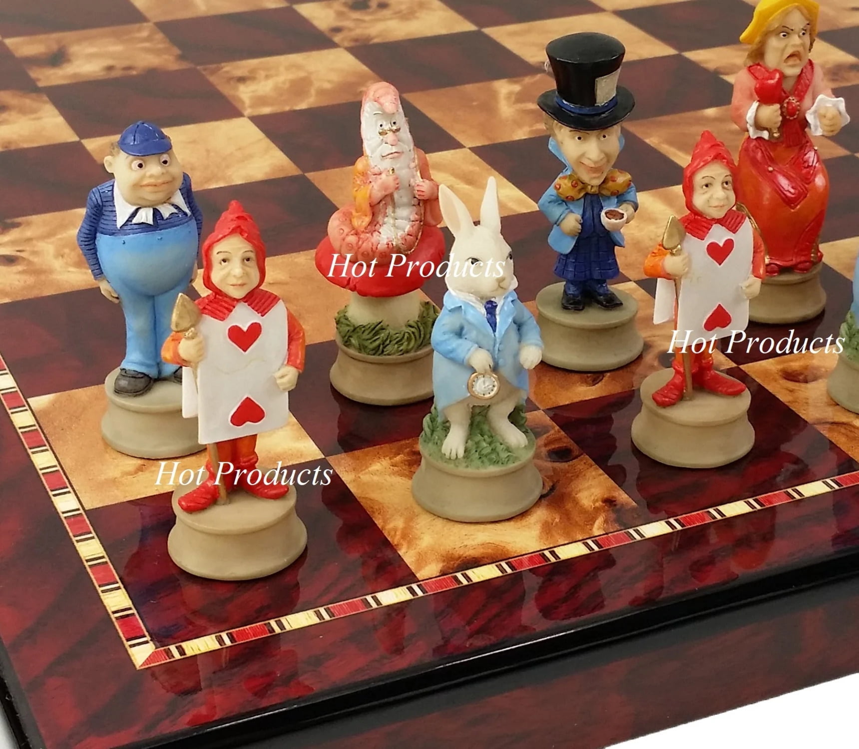 Alice in Wonderland Fantasy Chess Set W/ 18 Cherry Color Board ...