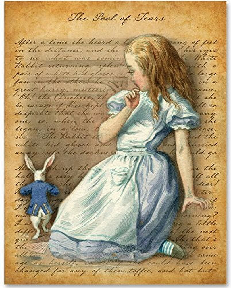 Alice in Wonderland - Giant Alice and the Rabbit - 11x14 Unframed Alice ...