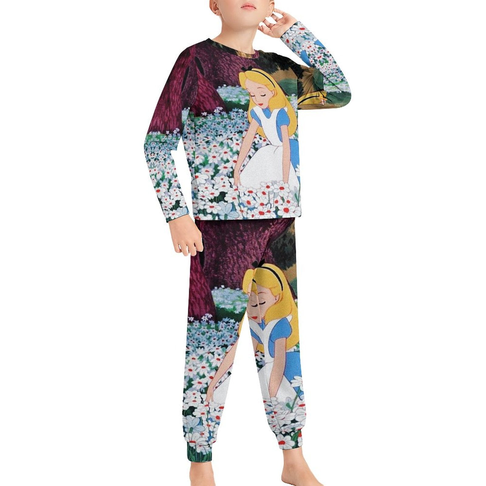 Alice in Wonderland Ki-ds Pajamas 2 Piece Pjs Set Little Big Bo-ys Gi ...