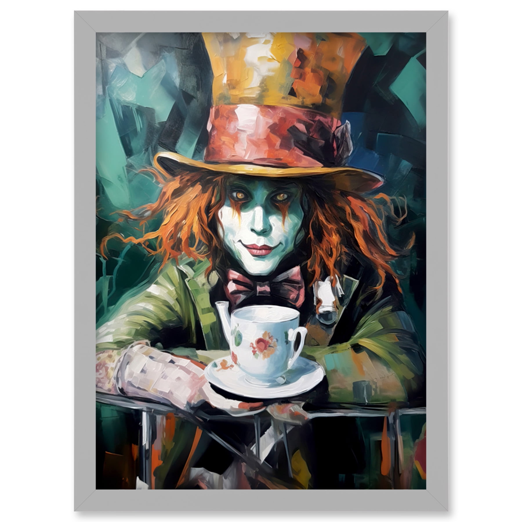 Alice in Wonderland Mad Hatter Tea Party Portrait Artwork Framed Wall ...