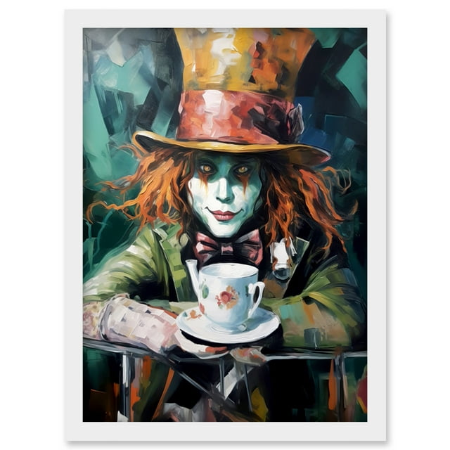 Alice in Wonderland Mad Hatter Tea Party Portrait Artwork Framed Wall Art Print A4 - Walmart.com