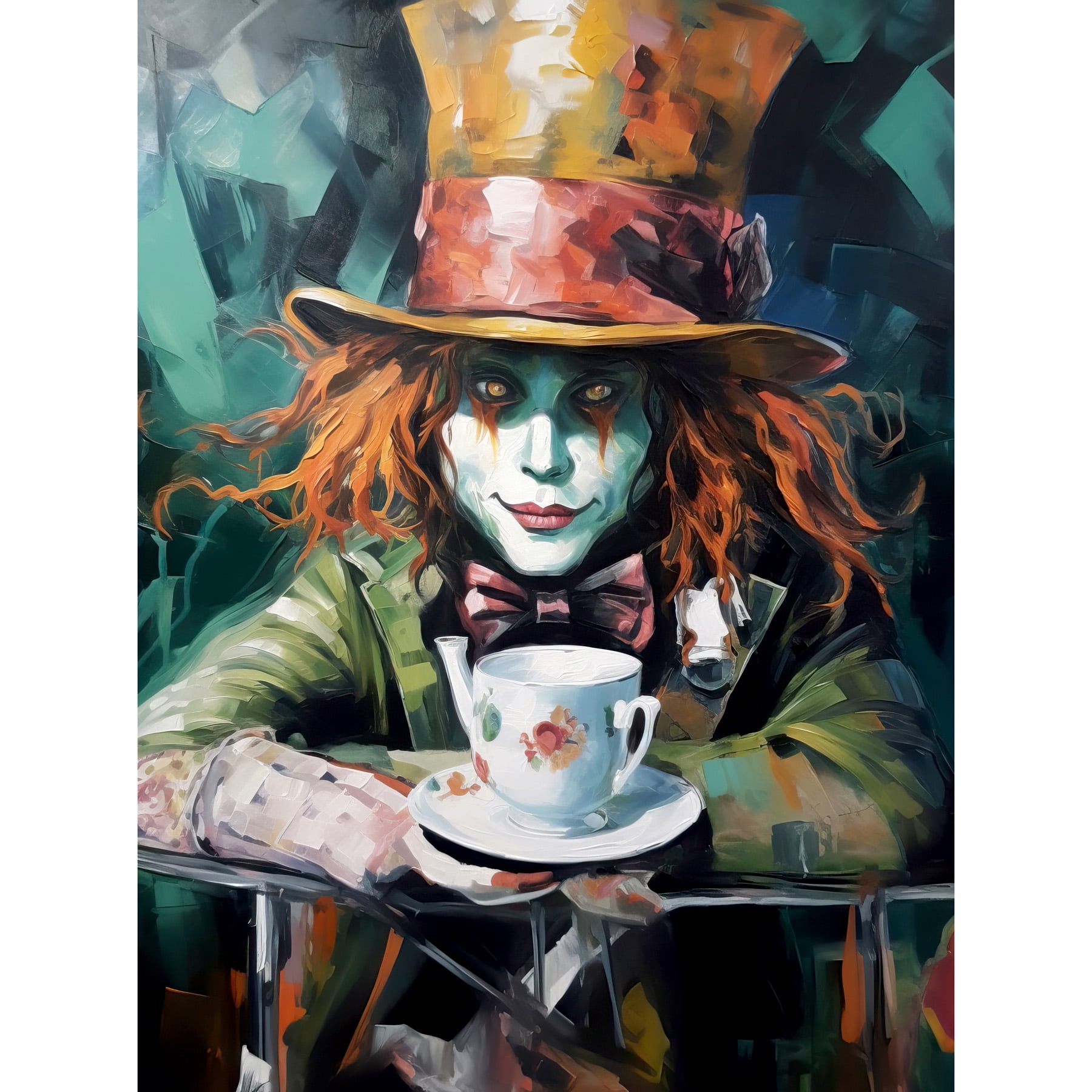Alice in Wonderland Mad Hatter Tea Party Portrait Unframed Wall Art ...