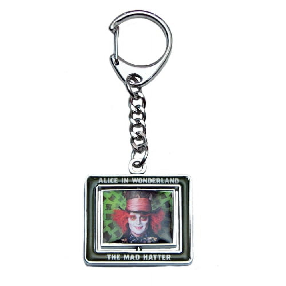 Alice in Wonderland Mad Hatter and White Rabbit Spinner Keychain (6 ...